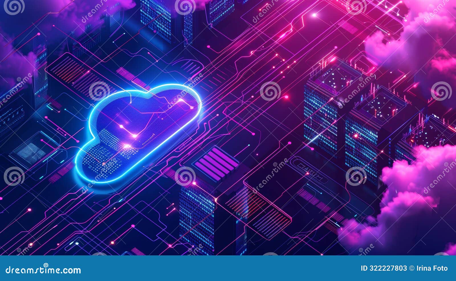 Advancements in Big Data Center Technology for SAAS Stock Illustration ...