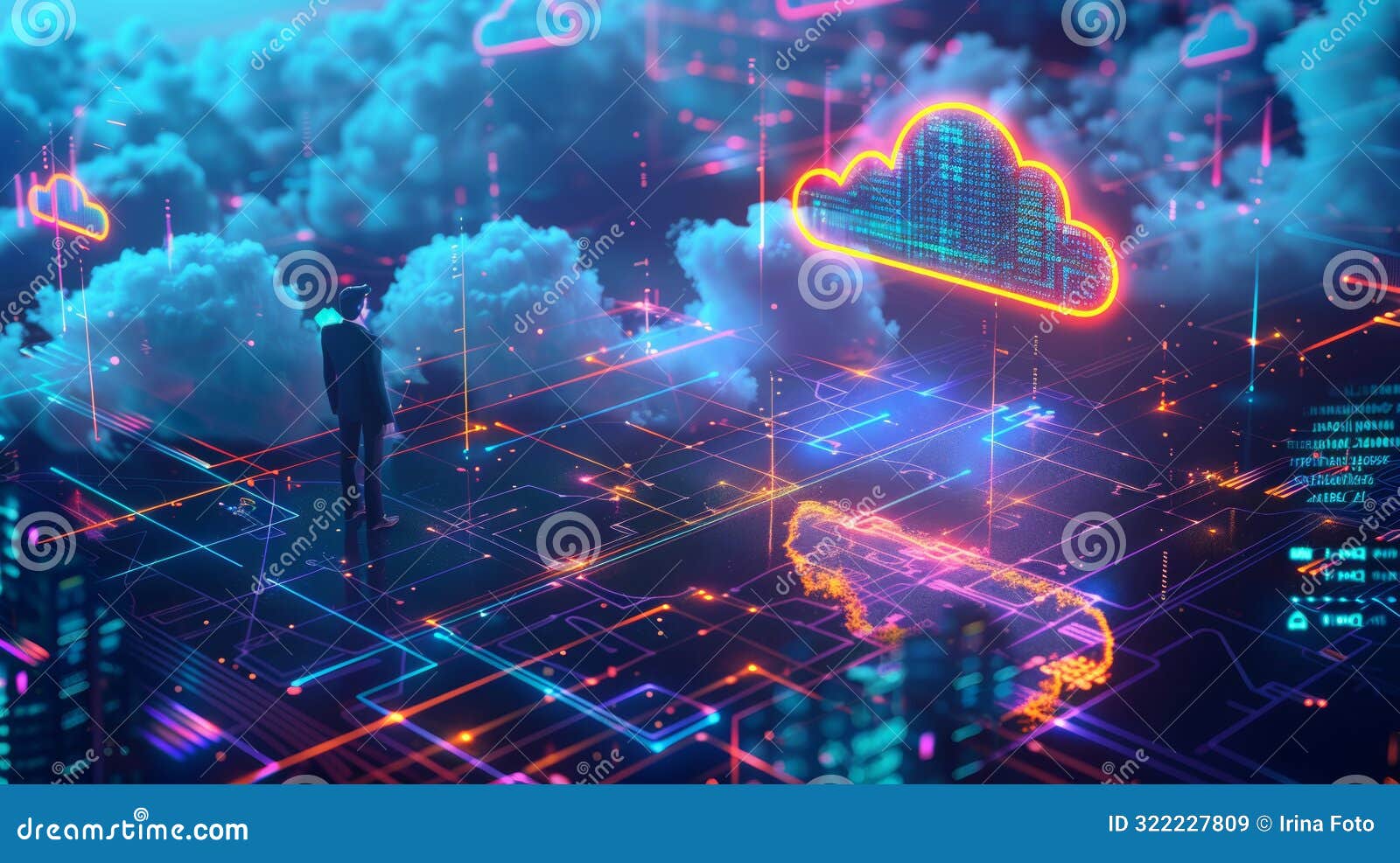 Advancements in Big Data Center Technology for SAAS Stock Illustration ...