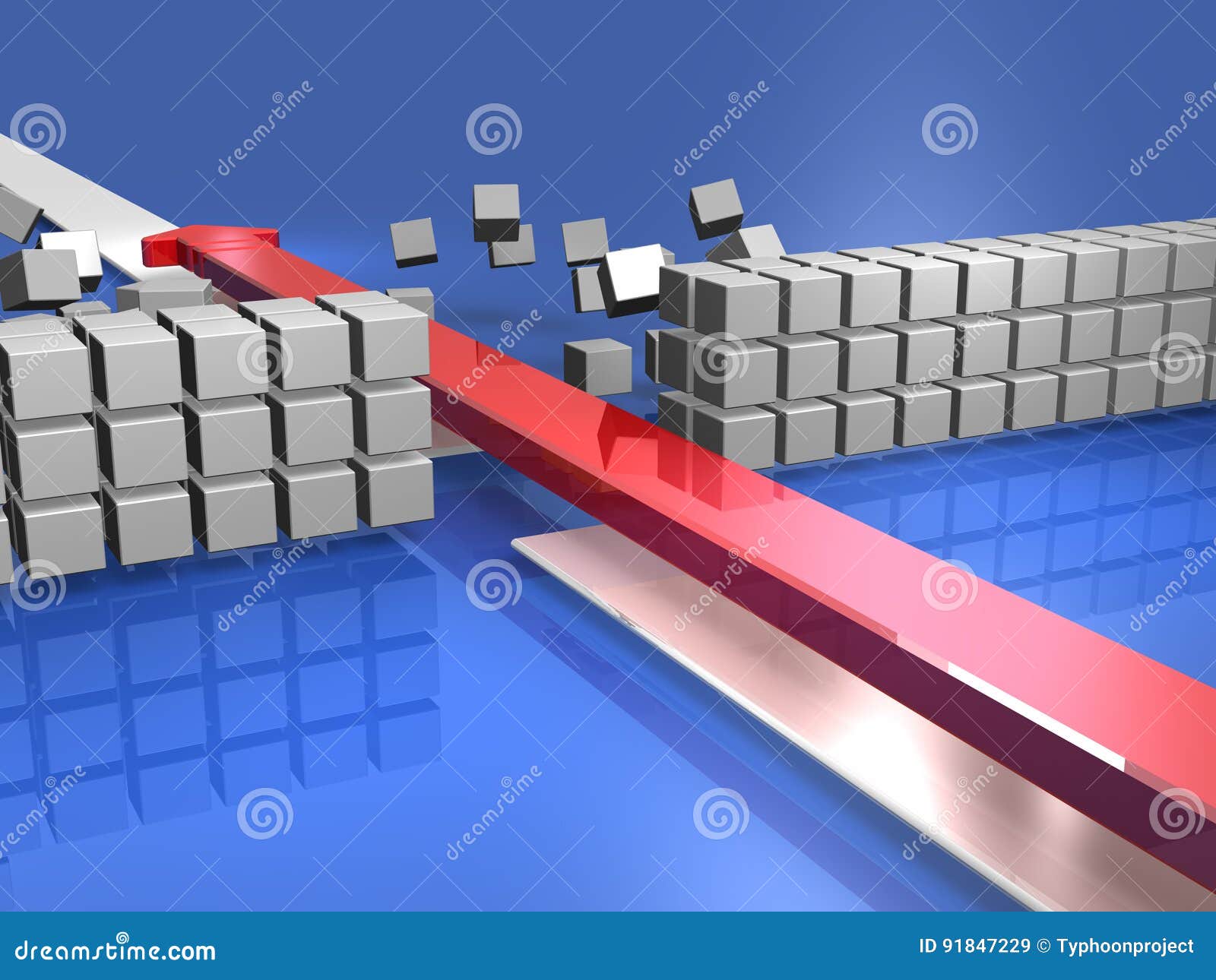 The Advancing Arrow Opens a Breakthrough. Stock Illustration ...
