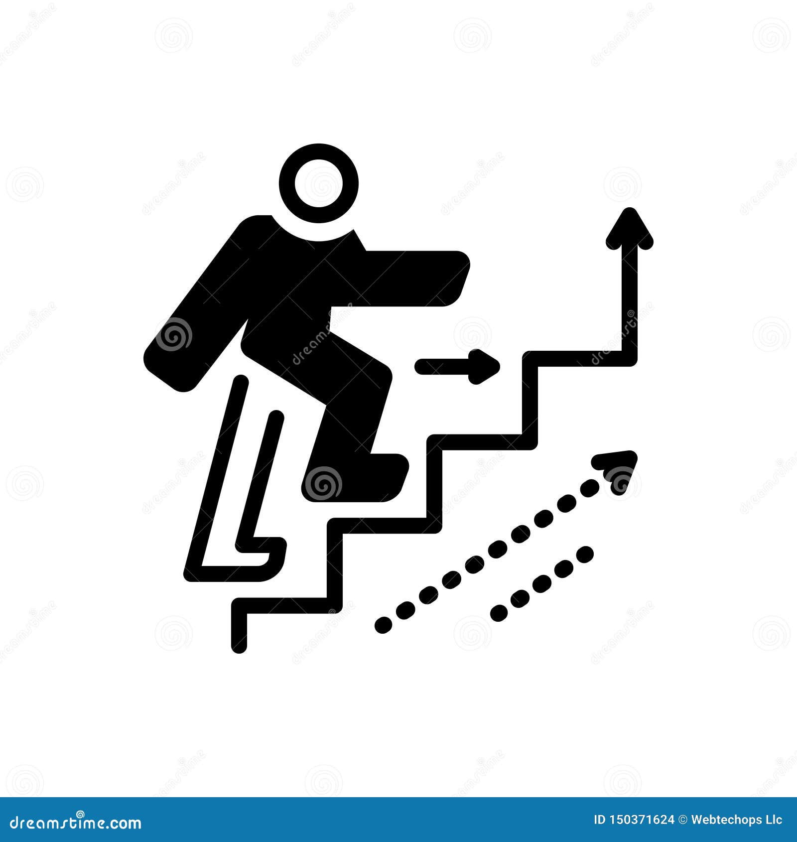 Black Solid Icon for Advancing, Promotion and Outdo Stock Illustration ...