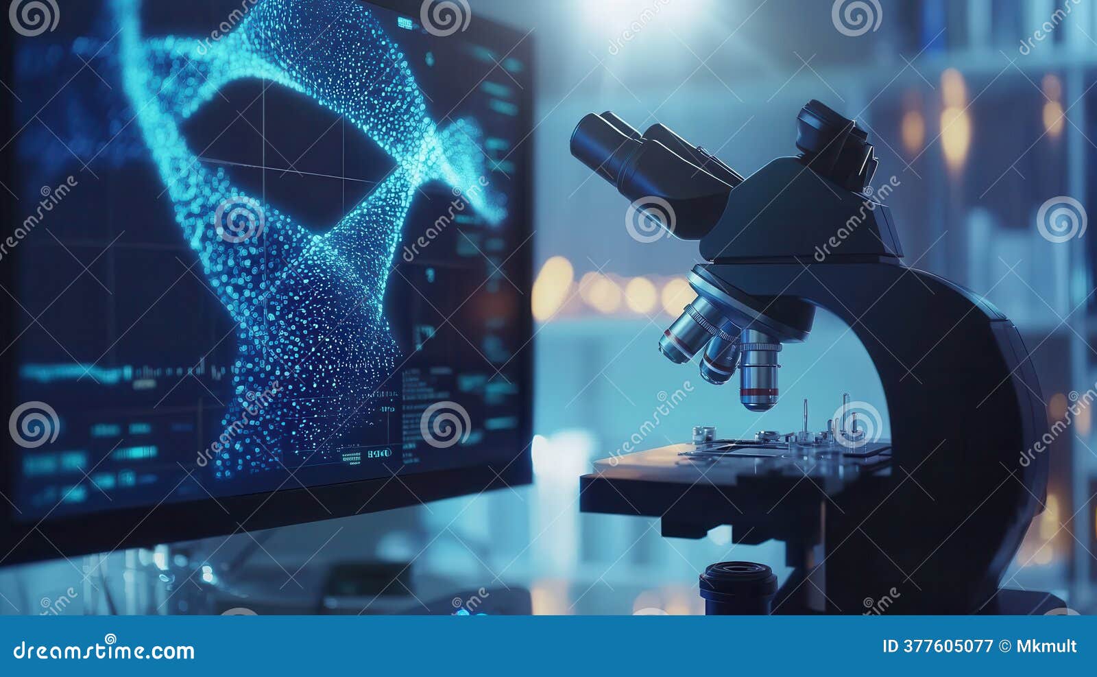 Science Microscope On Light Blue Background Royalty-Free Stock Image ...