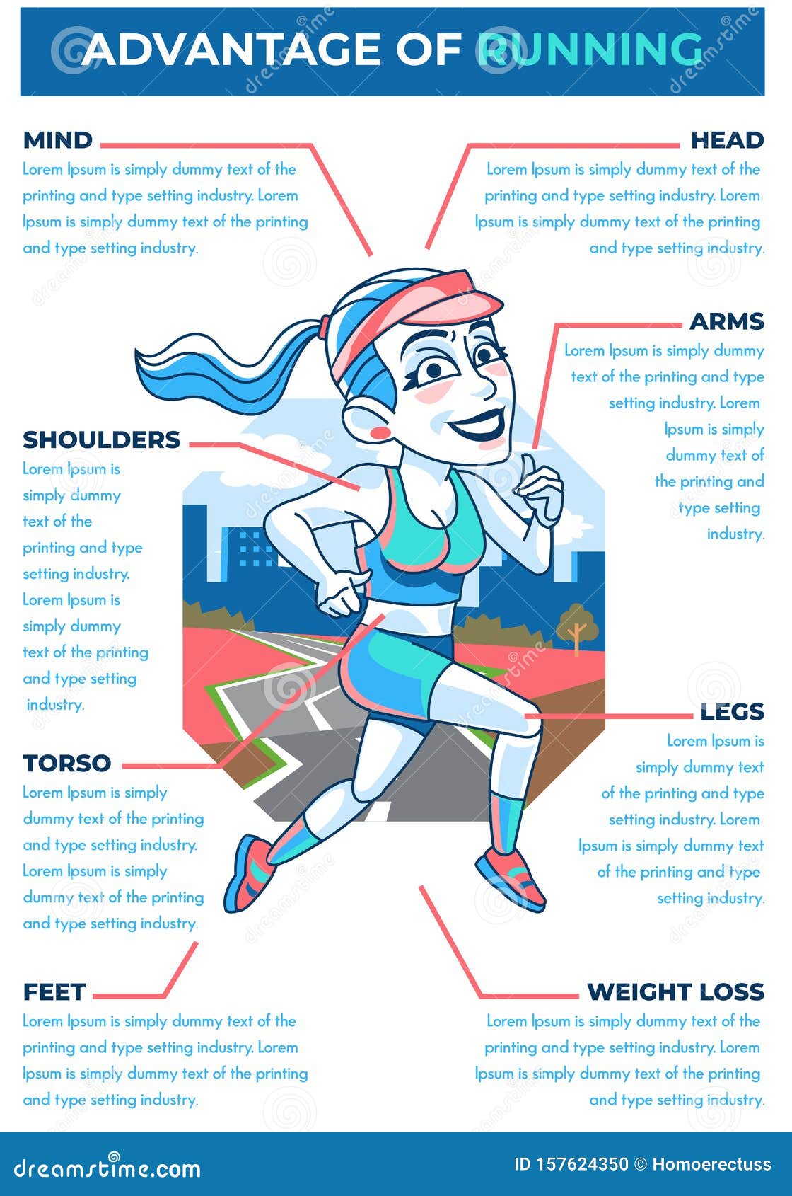 Advantage of Running Infographics Stock Vector - Illustration of color ...