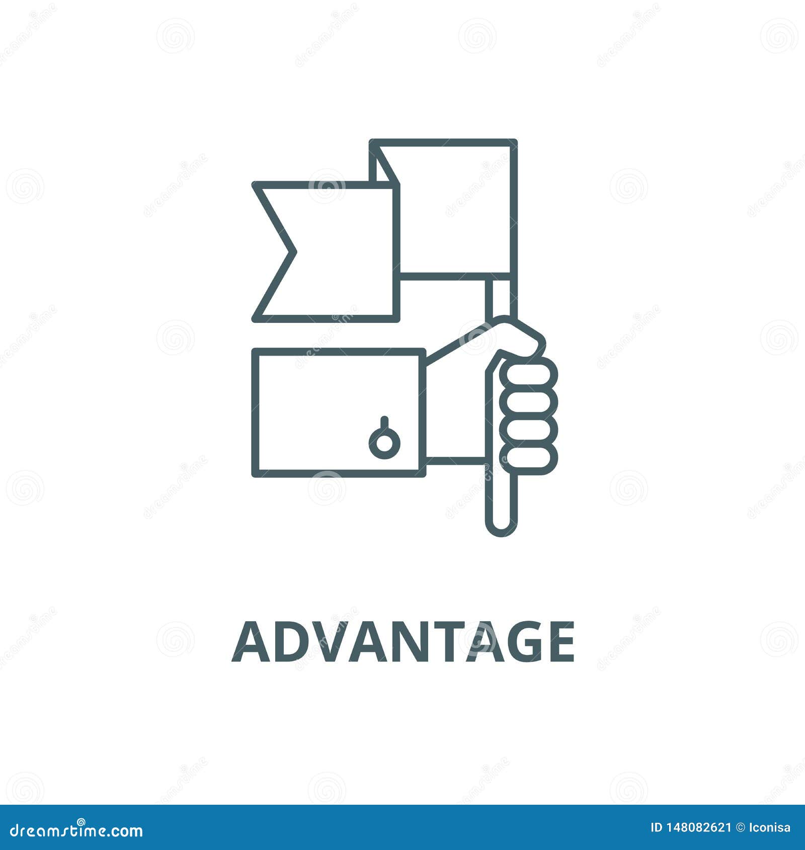 Advantage Vector Line Icon, Outline Concept, Linear Sign Stock Vector ...