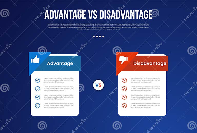 Advantage Vs Disadvantage Infographic for Comparison Data with Price ...