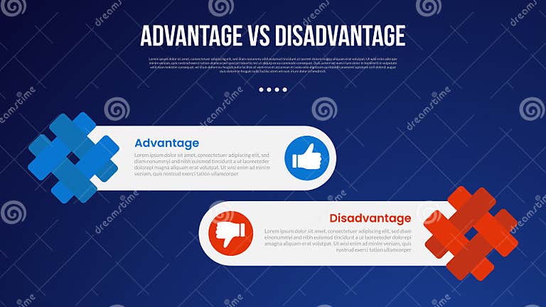 Advantage Vs Disadvantage Infographic for Comparison Data with Round ...