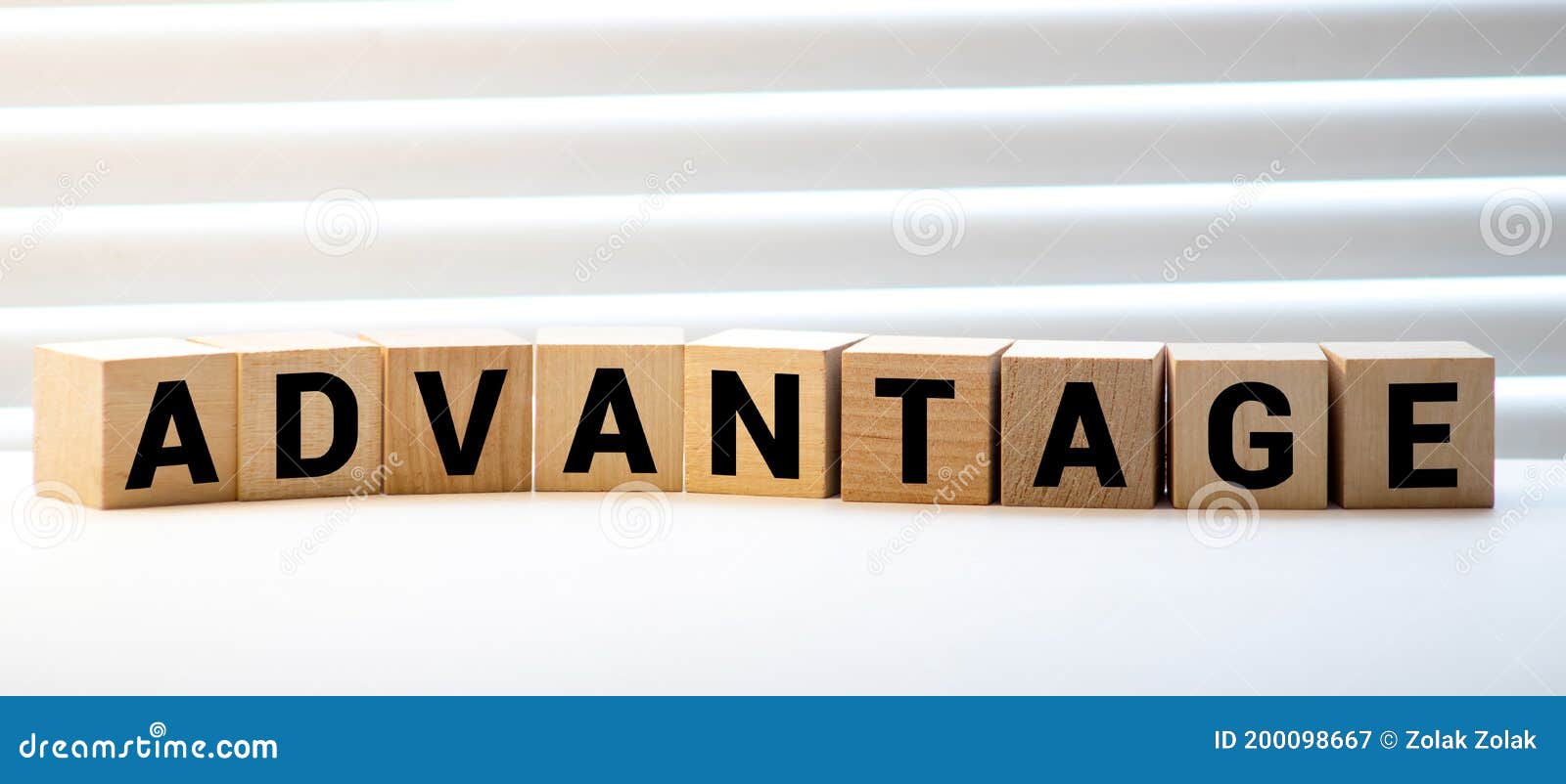 Advantage Word Made with Building Blocks. Business Competitors Concept ...
