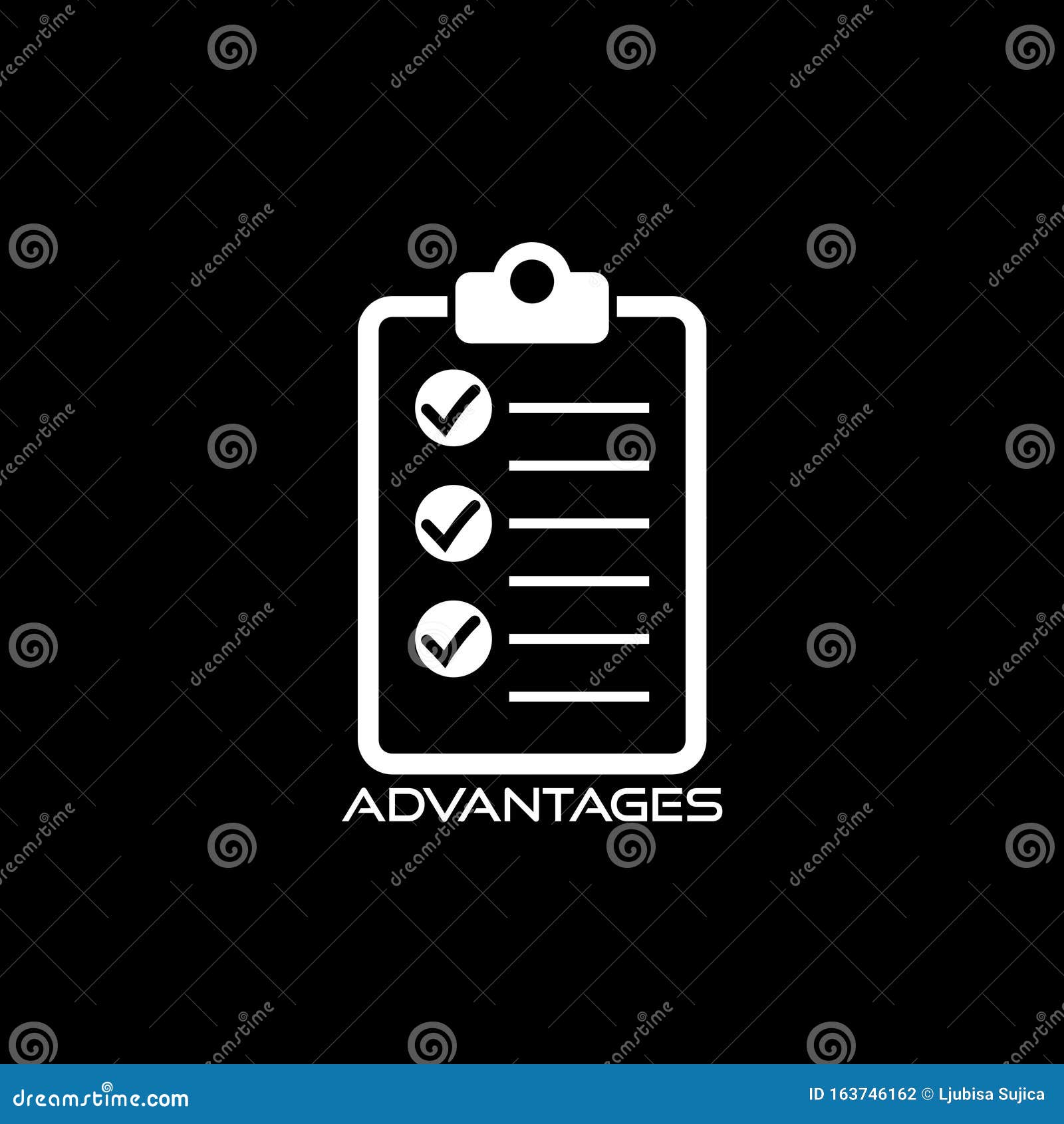 Advantages Icon Isolated on Black Background Stock Vector ...