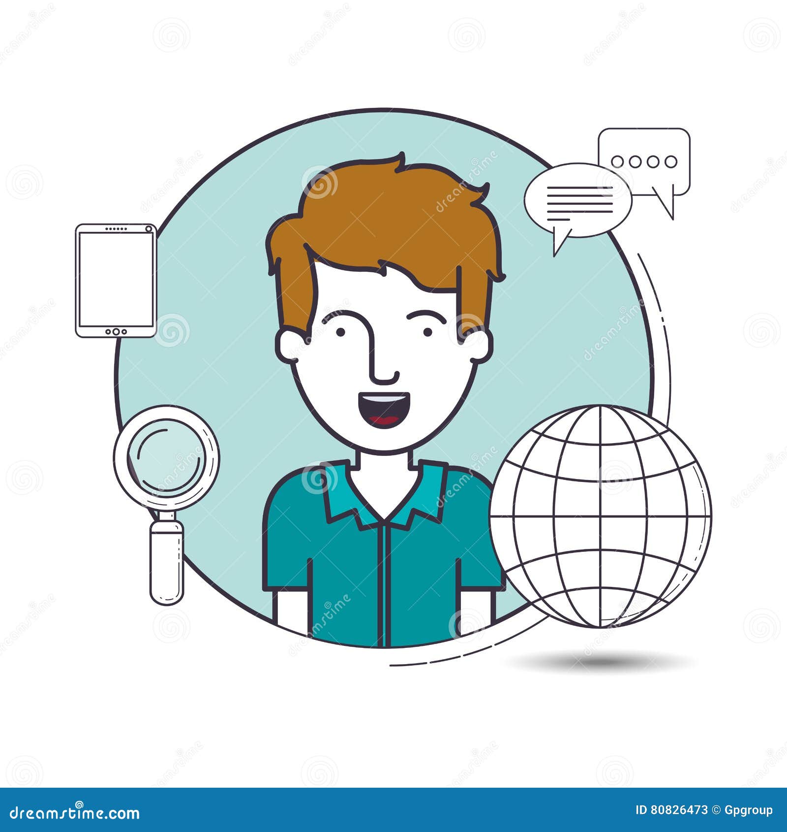 Advantages of Internet and Digital Technology Image Stock Vector ...