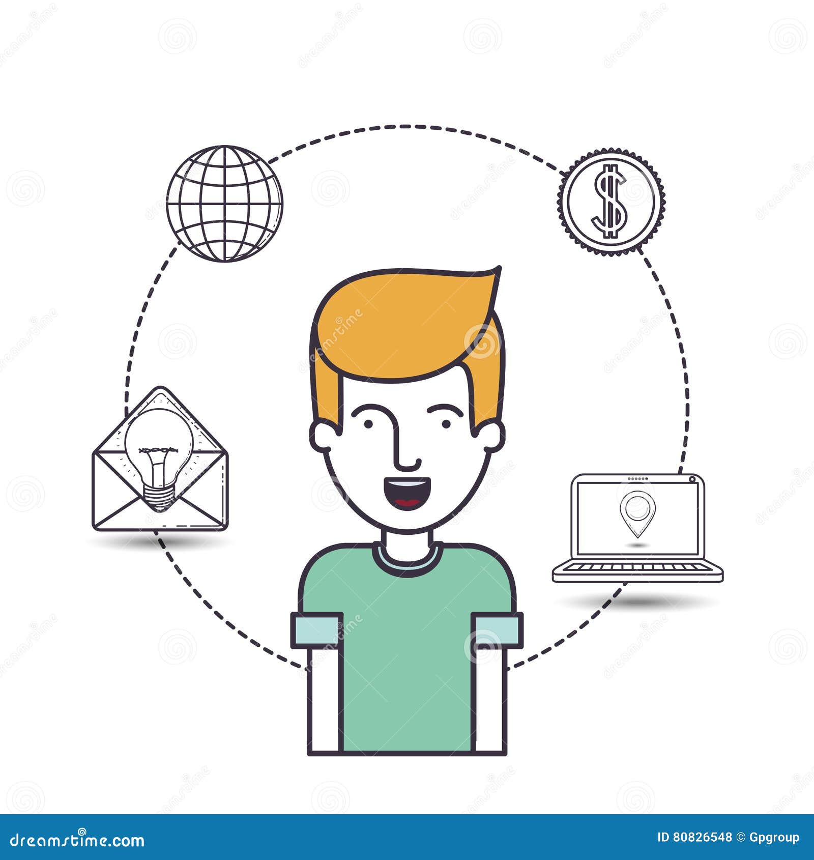 Advantages of Internet and Digital Technology Image Stock Vector ...