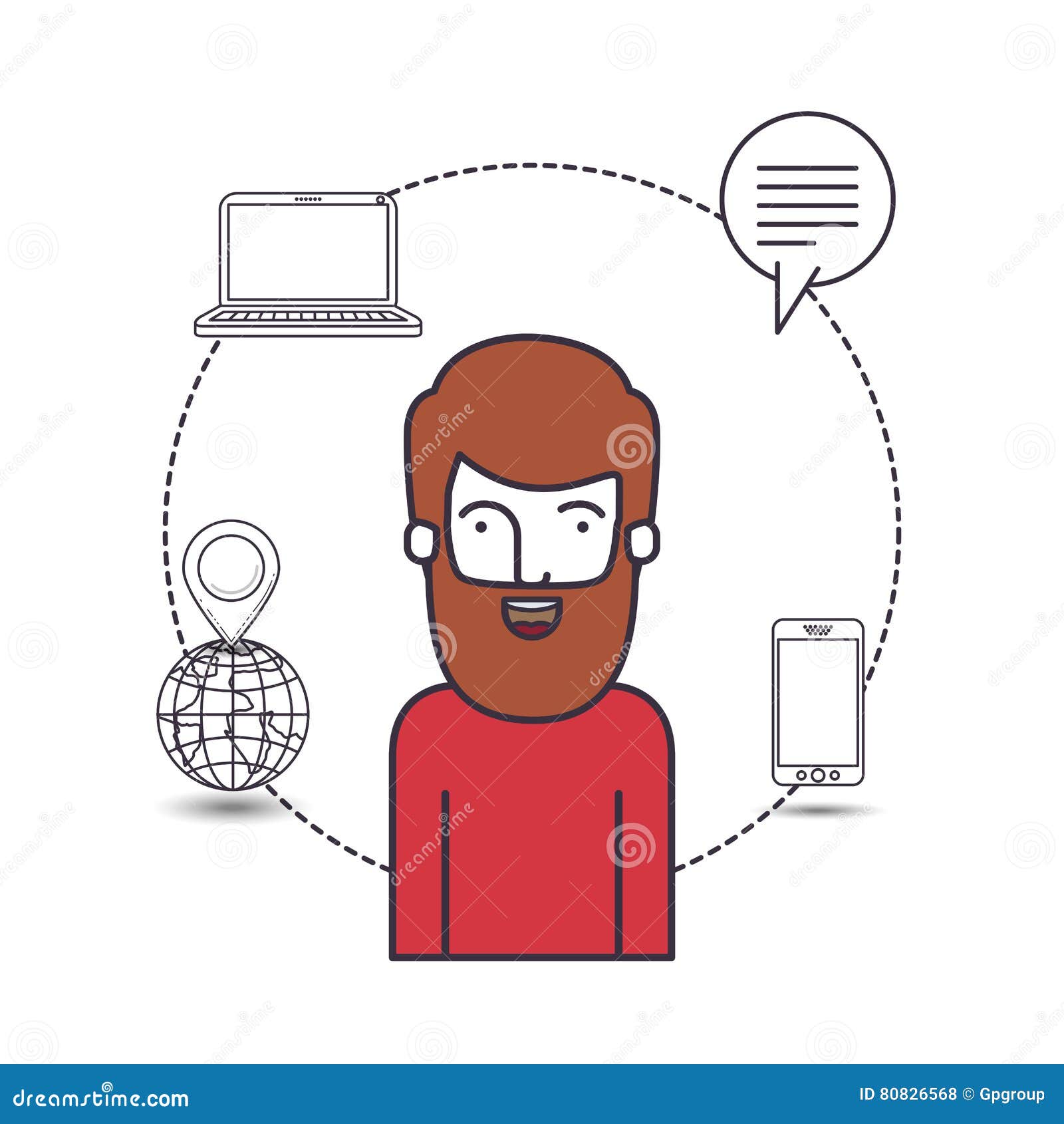 Advantages of Internet and Digital Technology Image Stock Vector ...