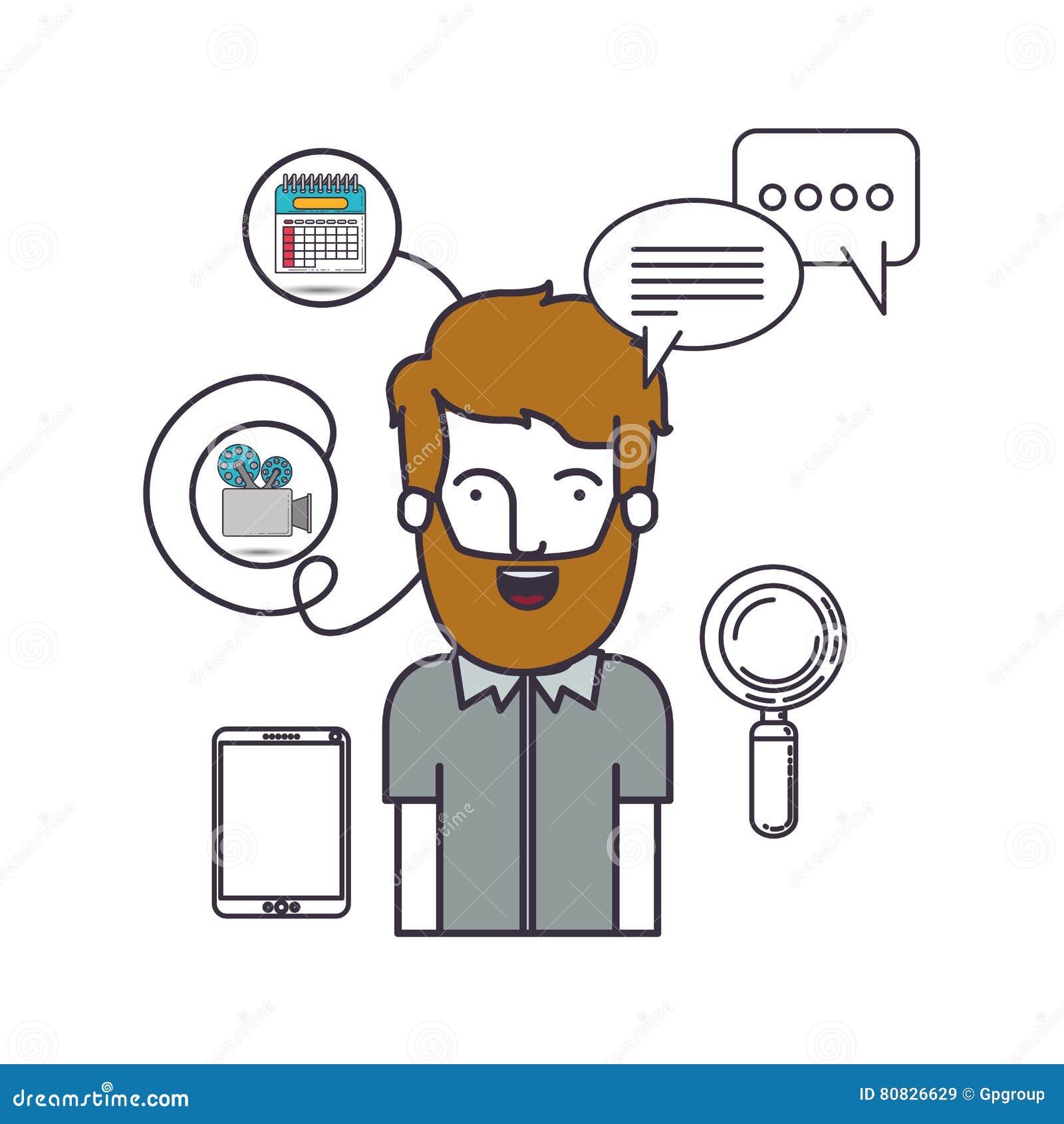 Advantages of Internet and Digital Technology Image Stock Vector ...