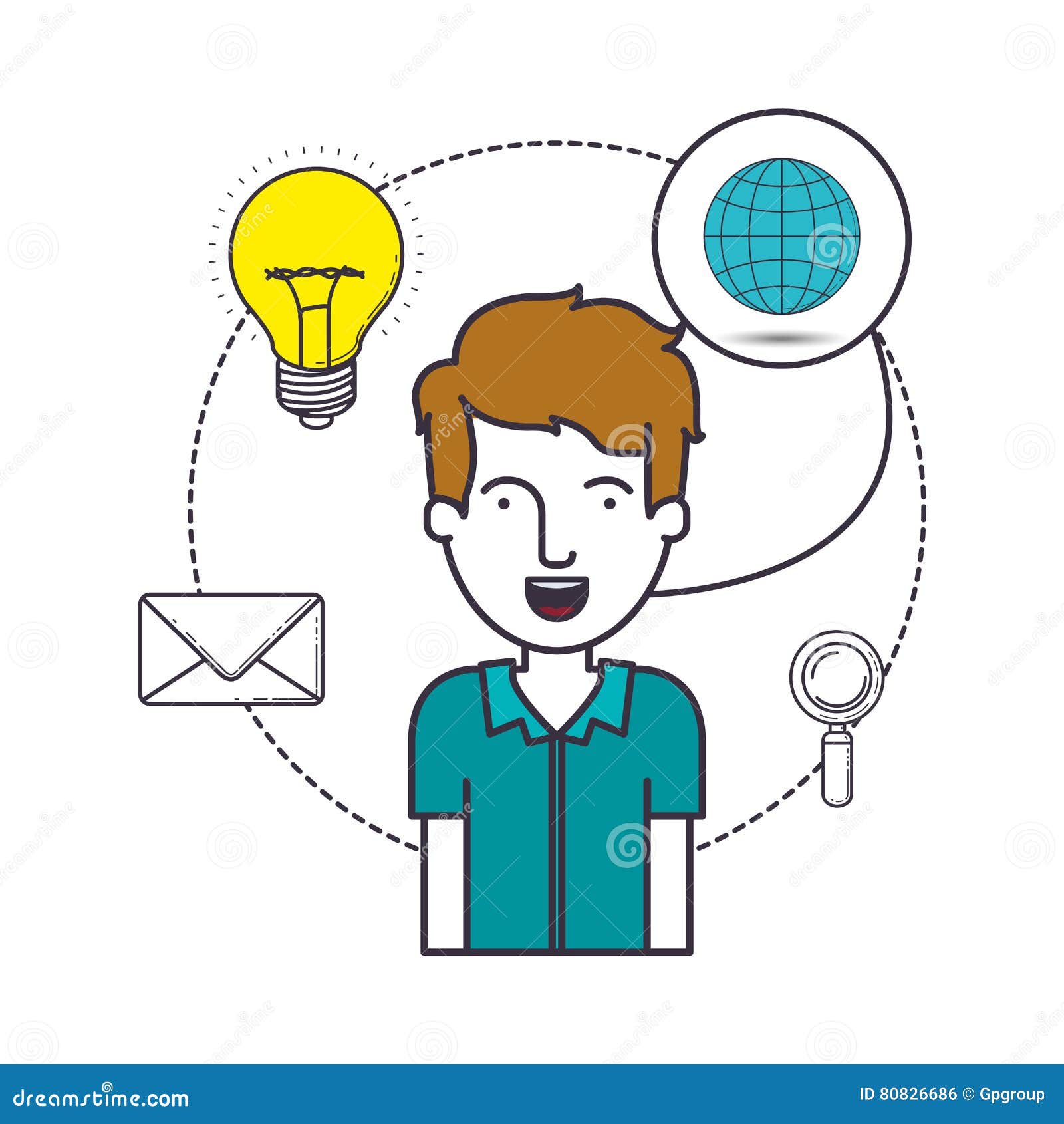 Advantages of Internet and Digital Technology Image Stock Vector ...