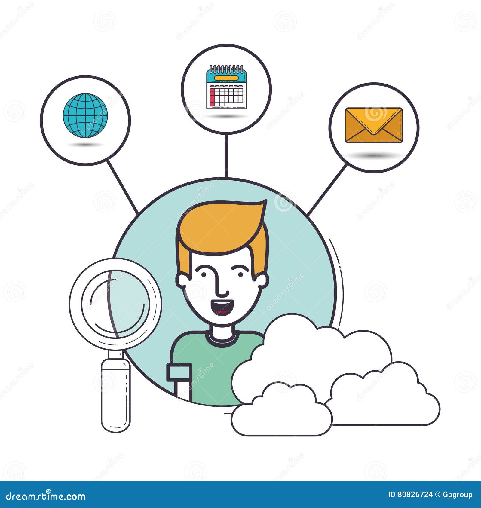 Advantages of Internet and Digital Technology Image Stock Vector ...