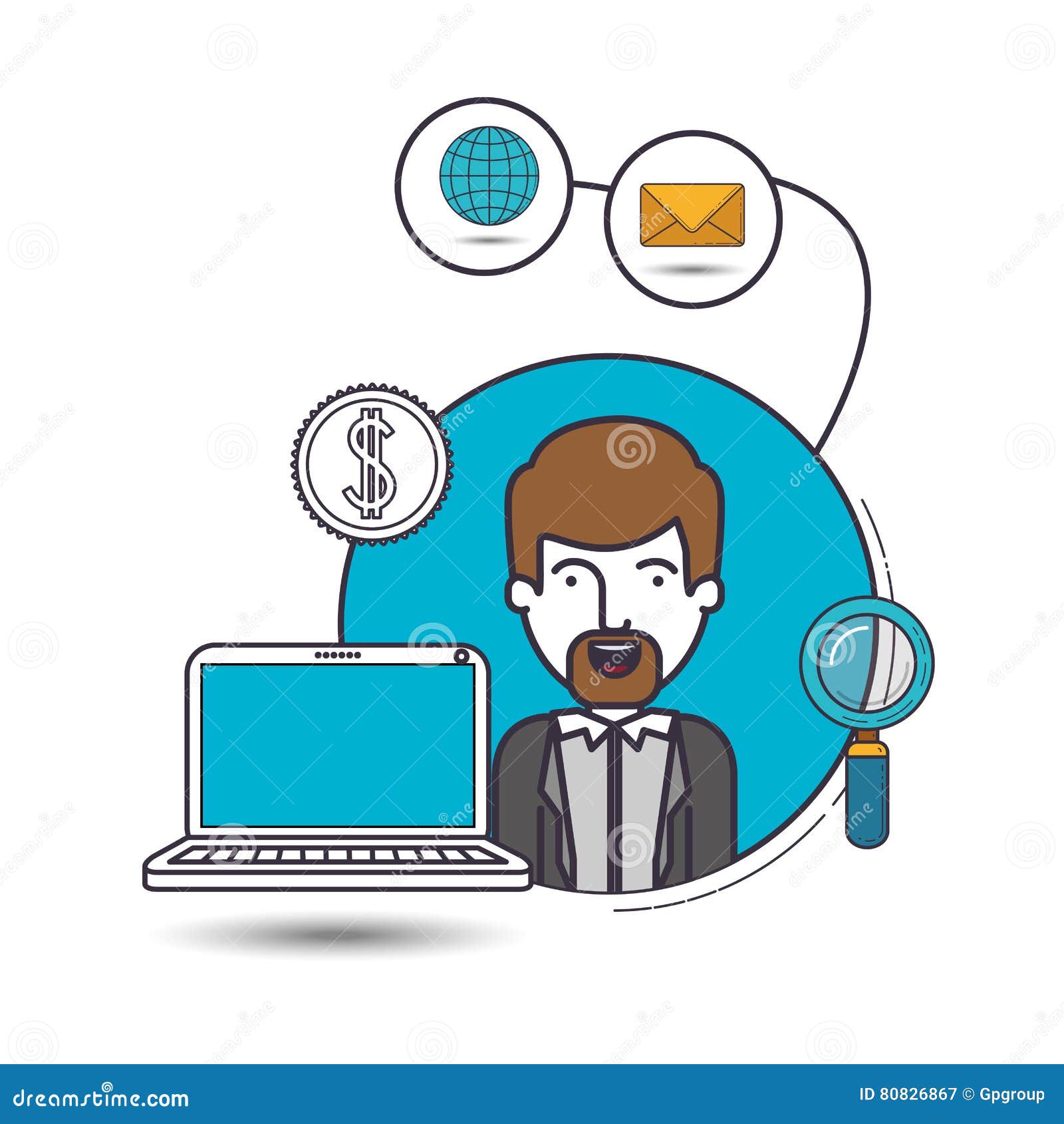 Advantages of Internet and Digital Technology Image Stock Vector ...