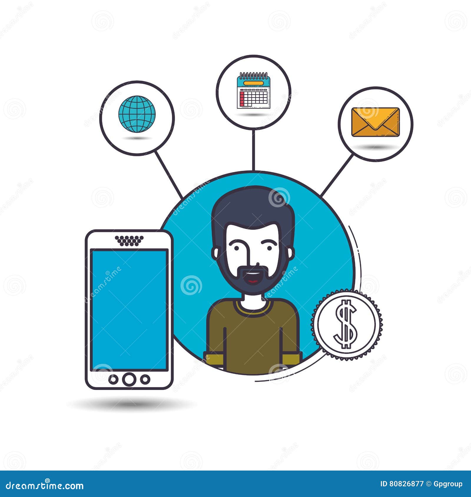 Advantages of Internet and Digital Technology Image Stock Vector ...