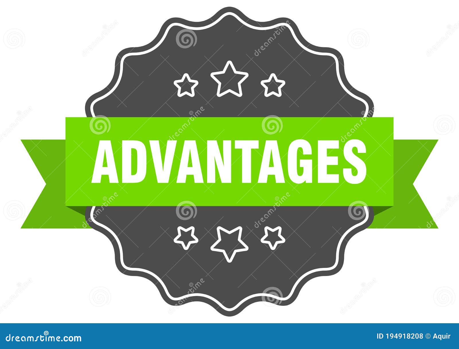 Advantages label stock vector. Illustration of ribbon - 194918208
