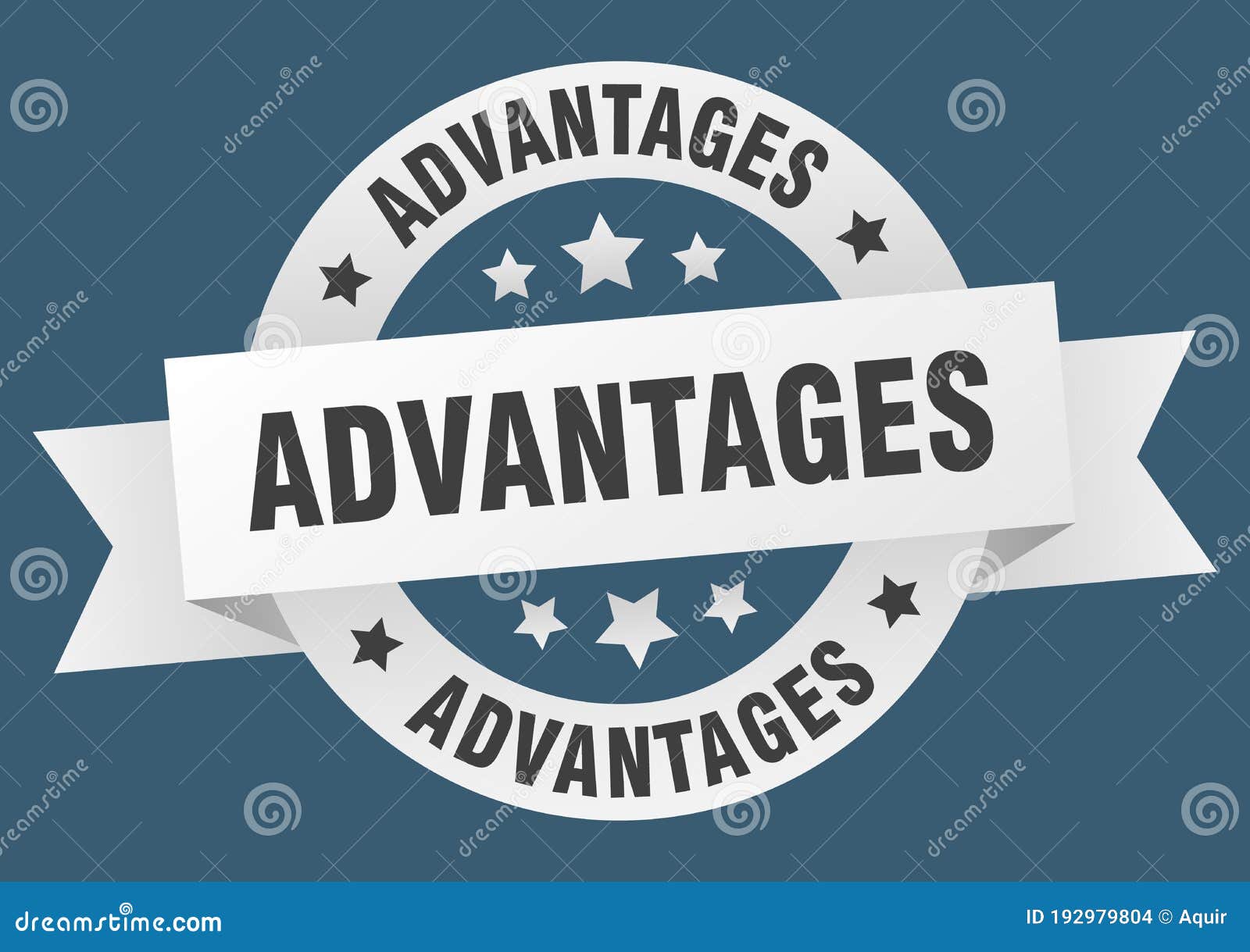 Advantages Round Ribbon Isolated Label. Advantages Sign Stock Vector ...