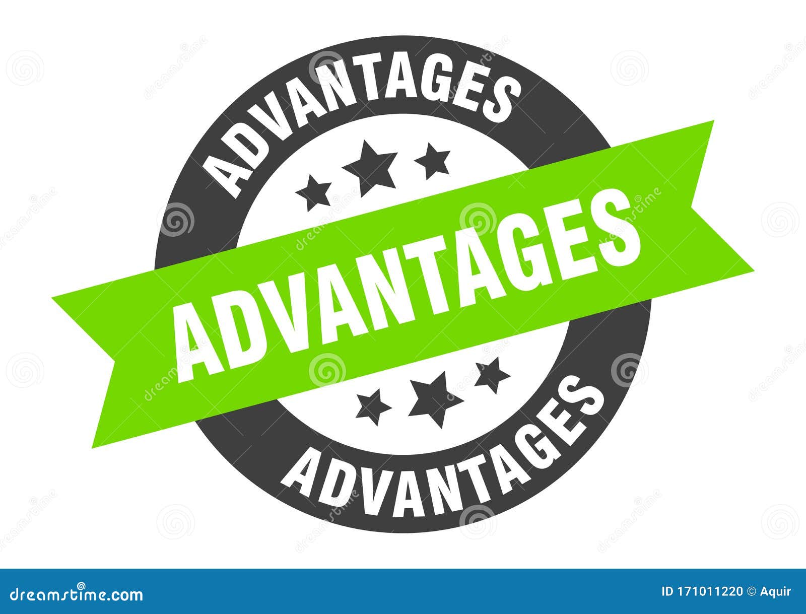 Advantages Sign. Advantages Round Ribbon Sticker Stock Vector ...