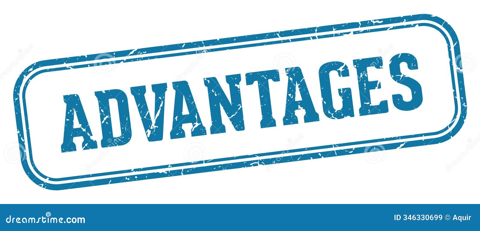 Advantages Stamp. Advantages Rectangular Stamp on White Background ...