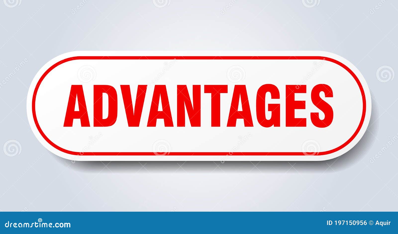 Advantages sticker. stock vector. Illustration of sign - 197150956