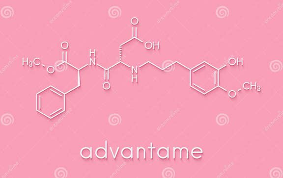 Advantame E969 Sugar Substitute Molecule. Skeletal Formula. Stock ...