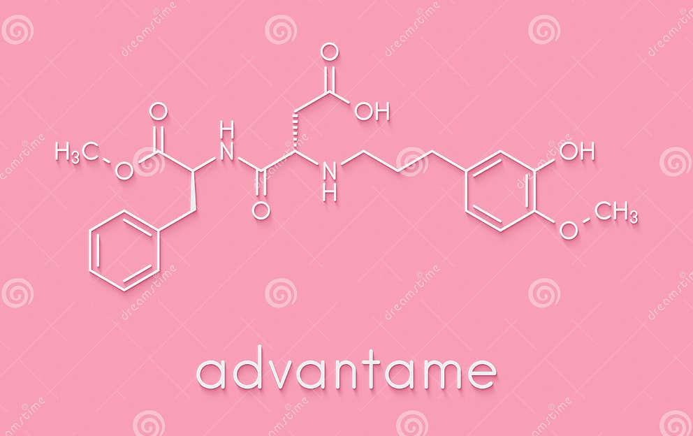 Advantame E969 Sugar Substitute Molecule. Skeletal Formula. Stock ...