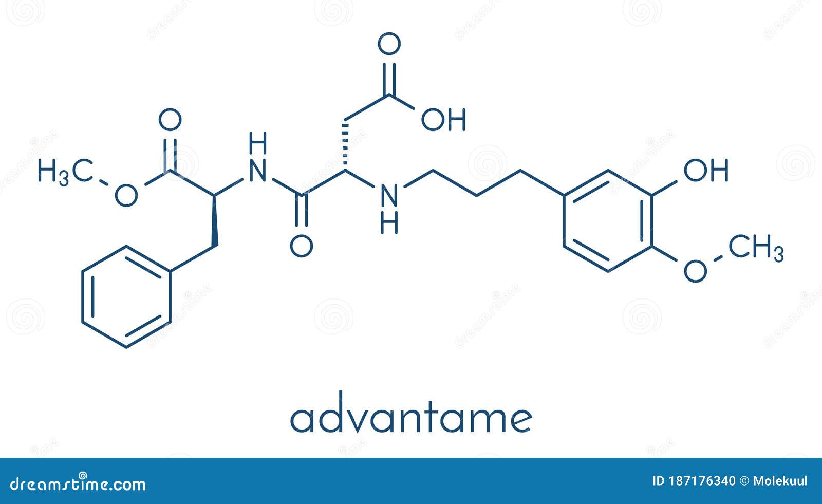 Advantame, Sugar Substitute, Chemical Formula And Skeletal Structure ...