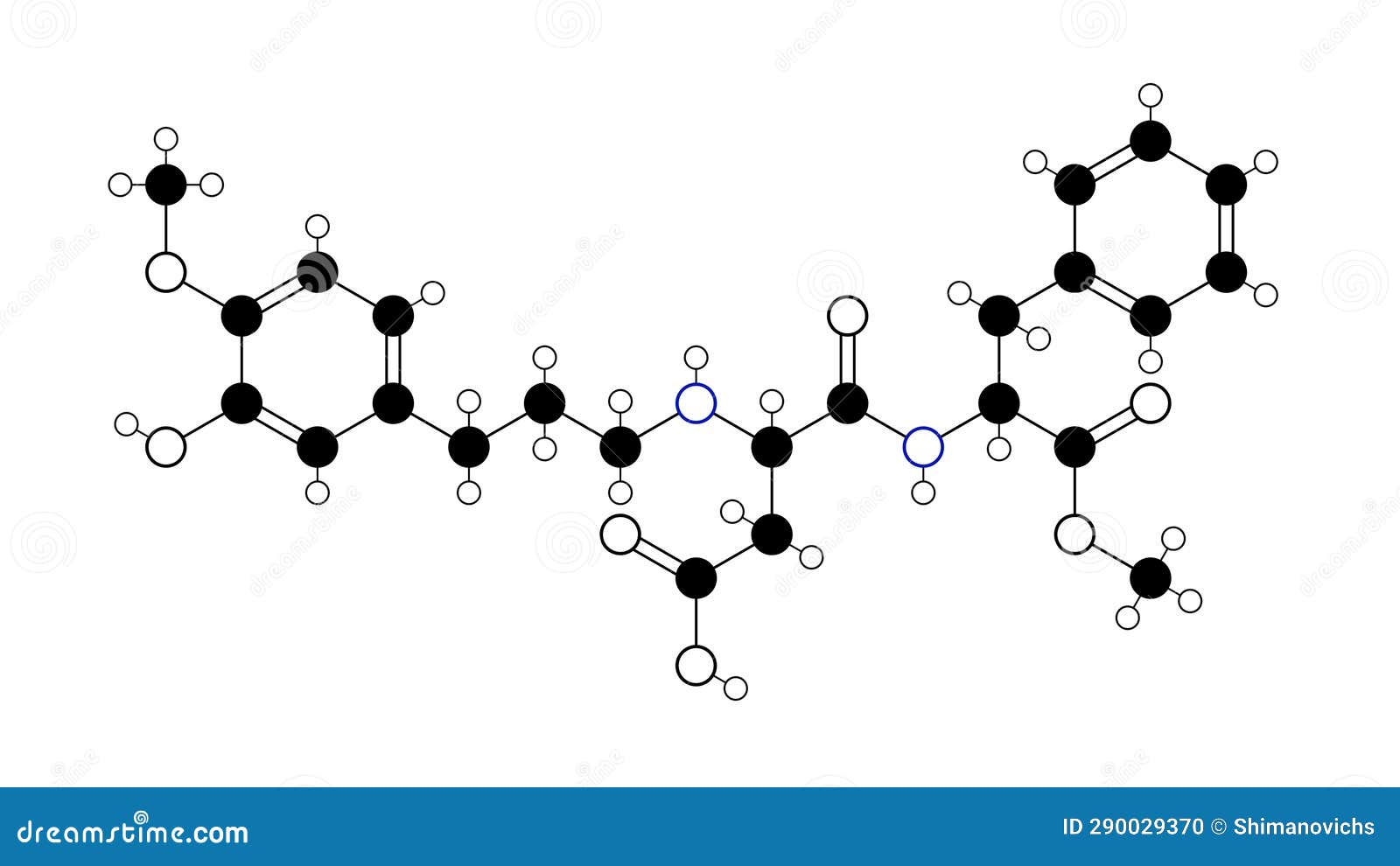 Advantame Molecule, Structural Chemical Formula, Ball-and-stick Model ...