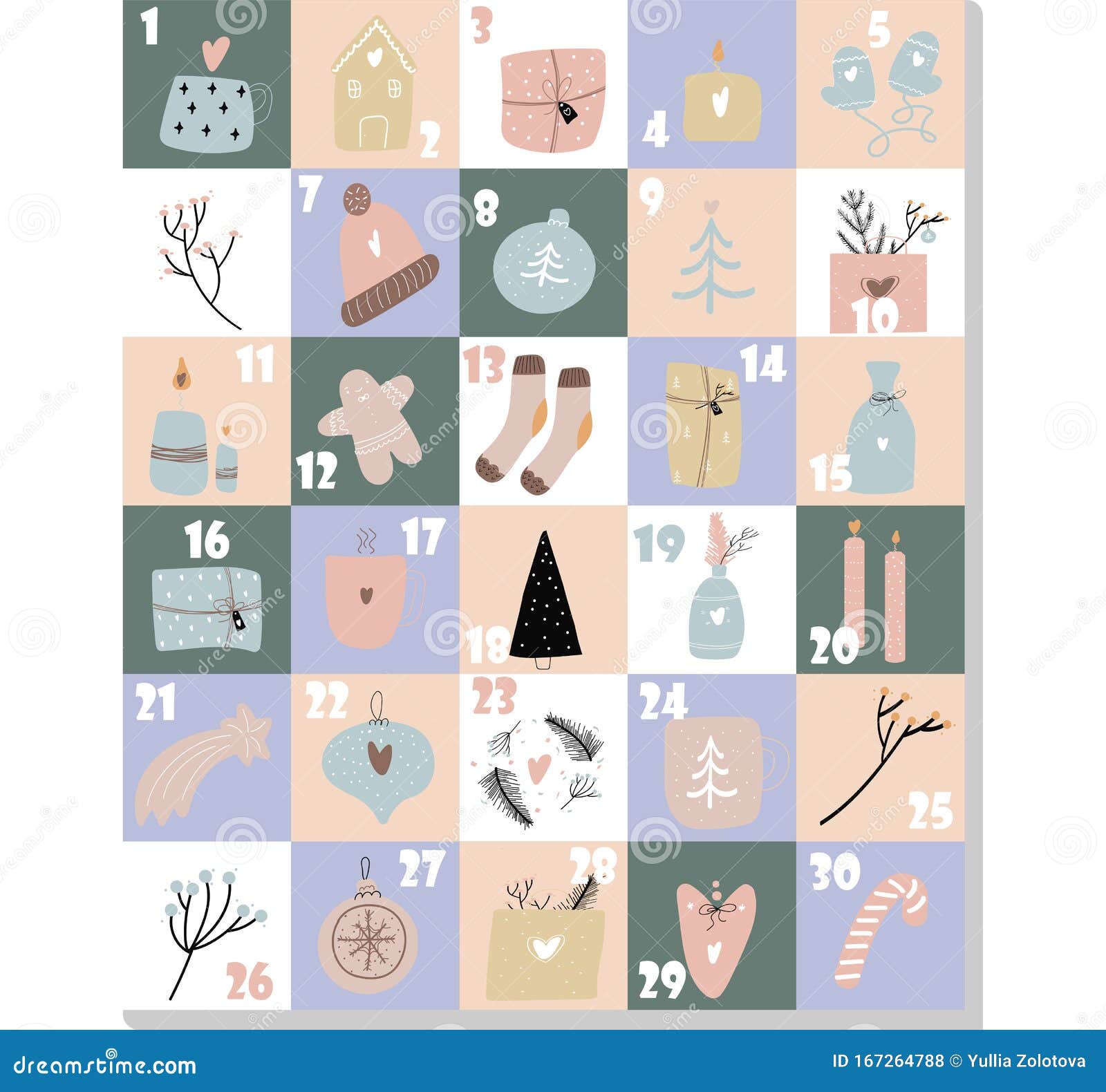 Advent Calendar. Christmas Poster Design, Decoration Stock Vector ...