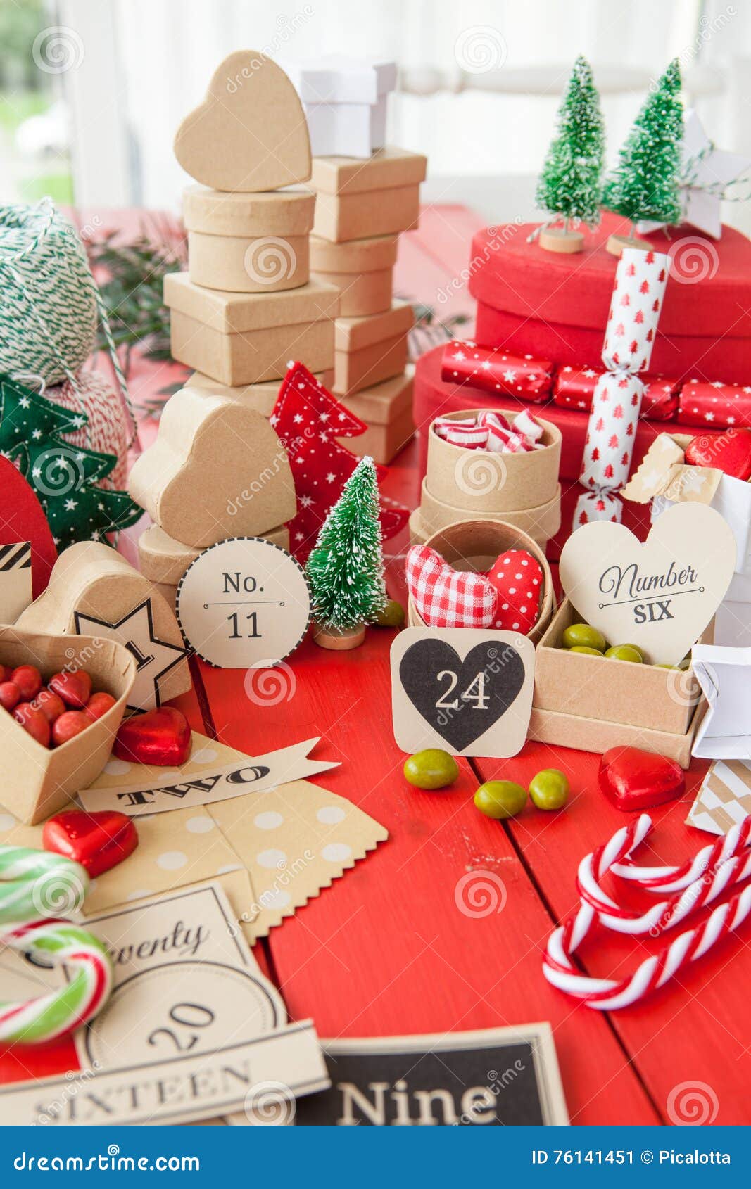 Advent Calendar with Gift Boxes Stock Image - Image of sweets, envelope ...