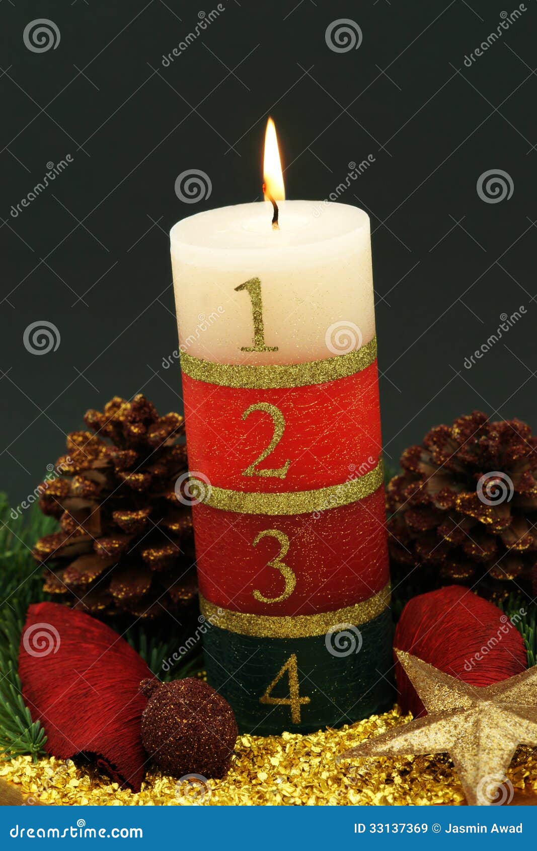 Advent Candle stock image. Image of xmas, numbers, advent - 33137369