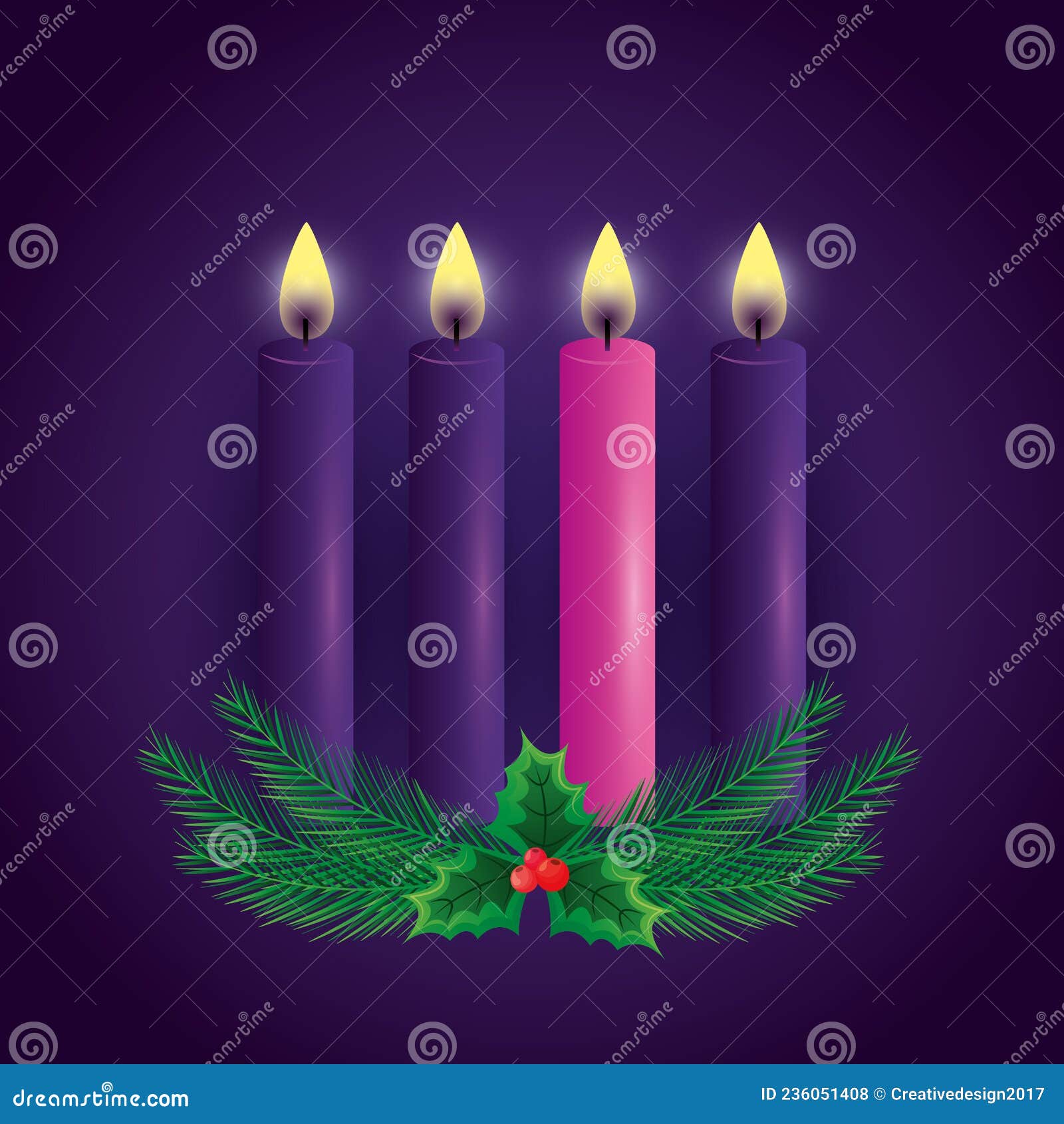 Advent candles vector stock vector. Illustration of festive - 236051408