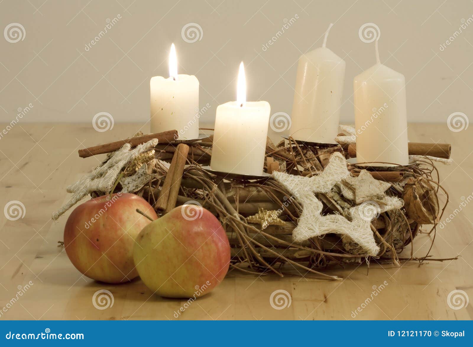 Advent garland stock photo. Image of xmas, flame, holiday - 12121170