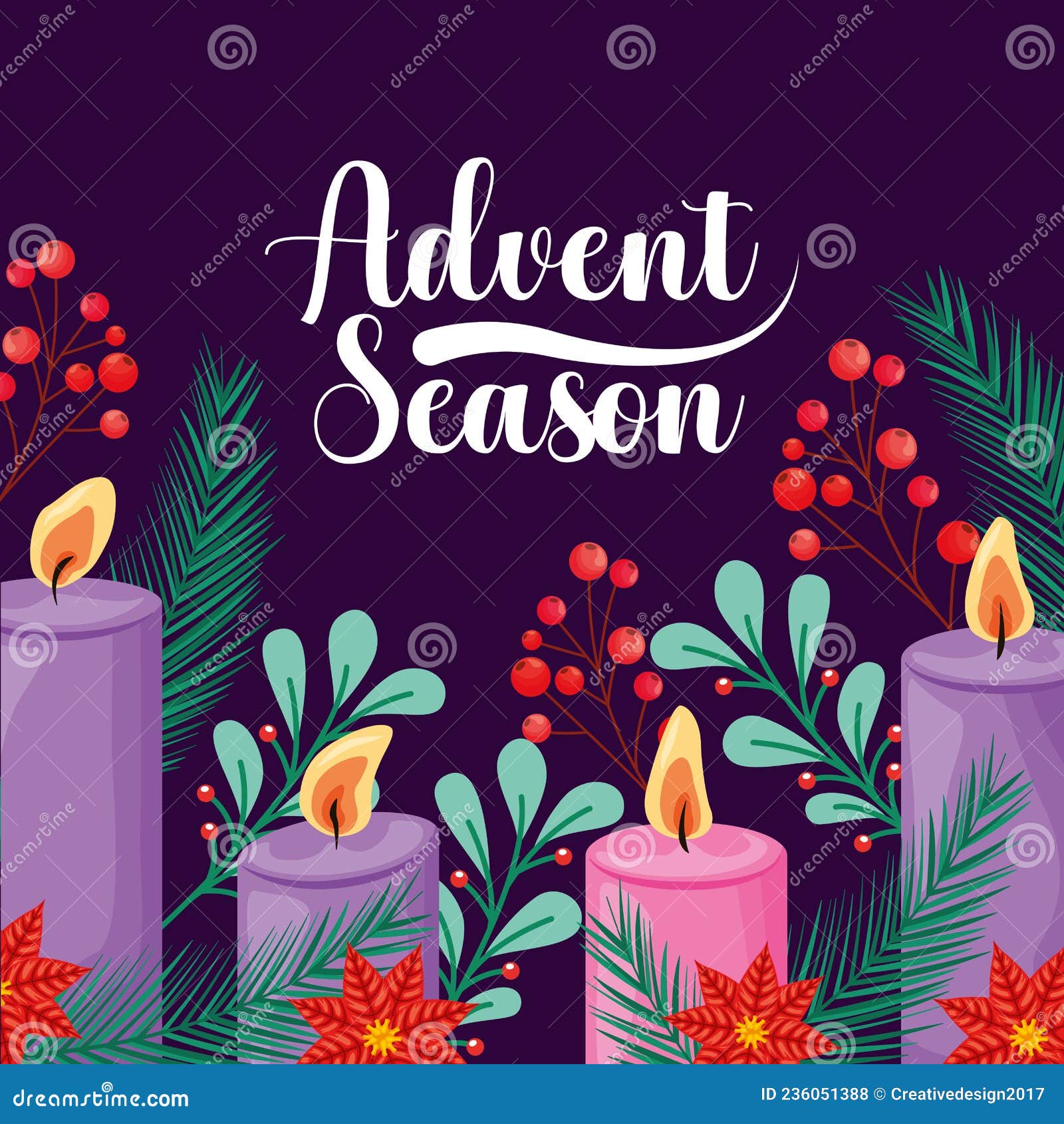 Advent season vector stock vector. Illustration of four - 236051388