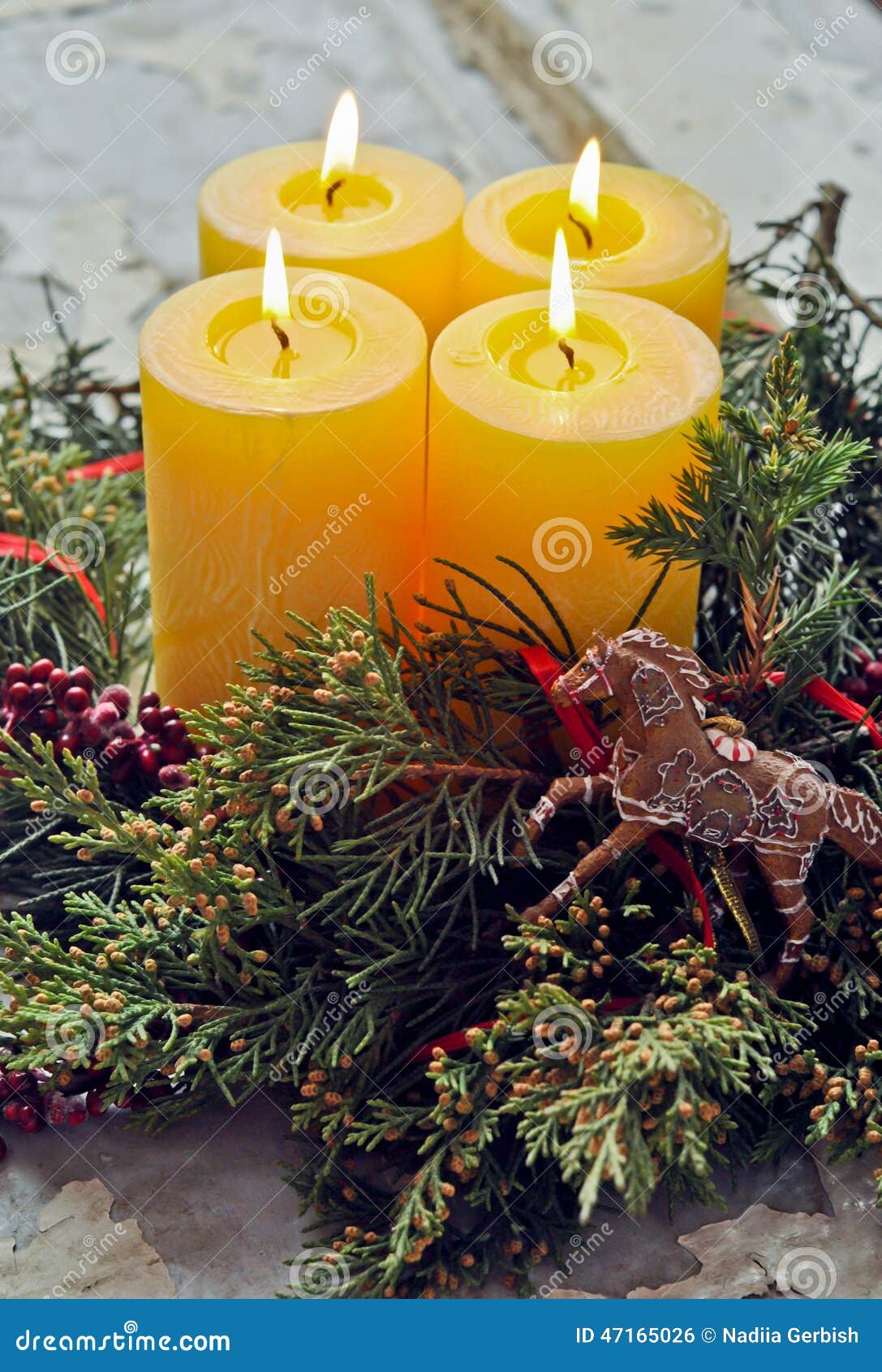 Advent wreath stock photo. Image of brown, still, evergreen - 47165026