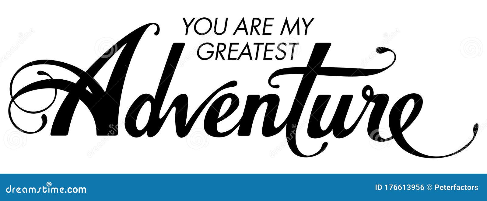 Adventure - Custom Calligraphy Text Stock Vector - Illustration of ...