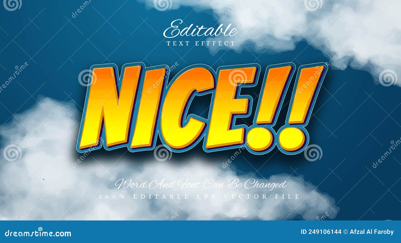 Nice Text Effect Design Template Vector Stock Illustration ...