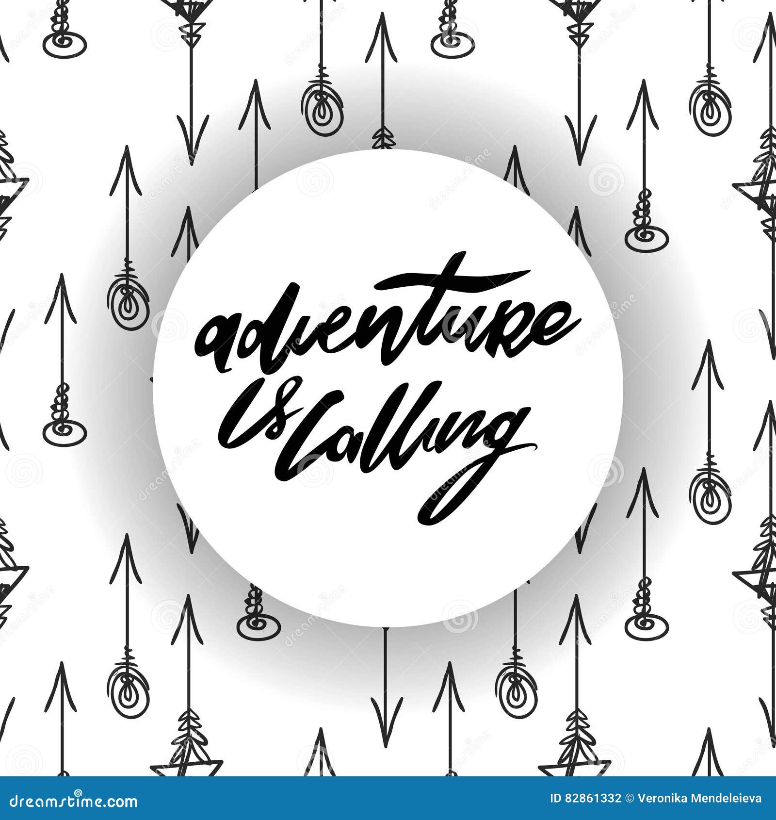 Adventure Is Calling.Hand Lettering. Vector Illustration Design Stock ...