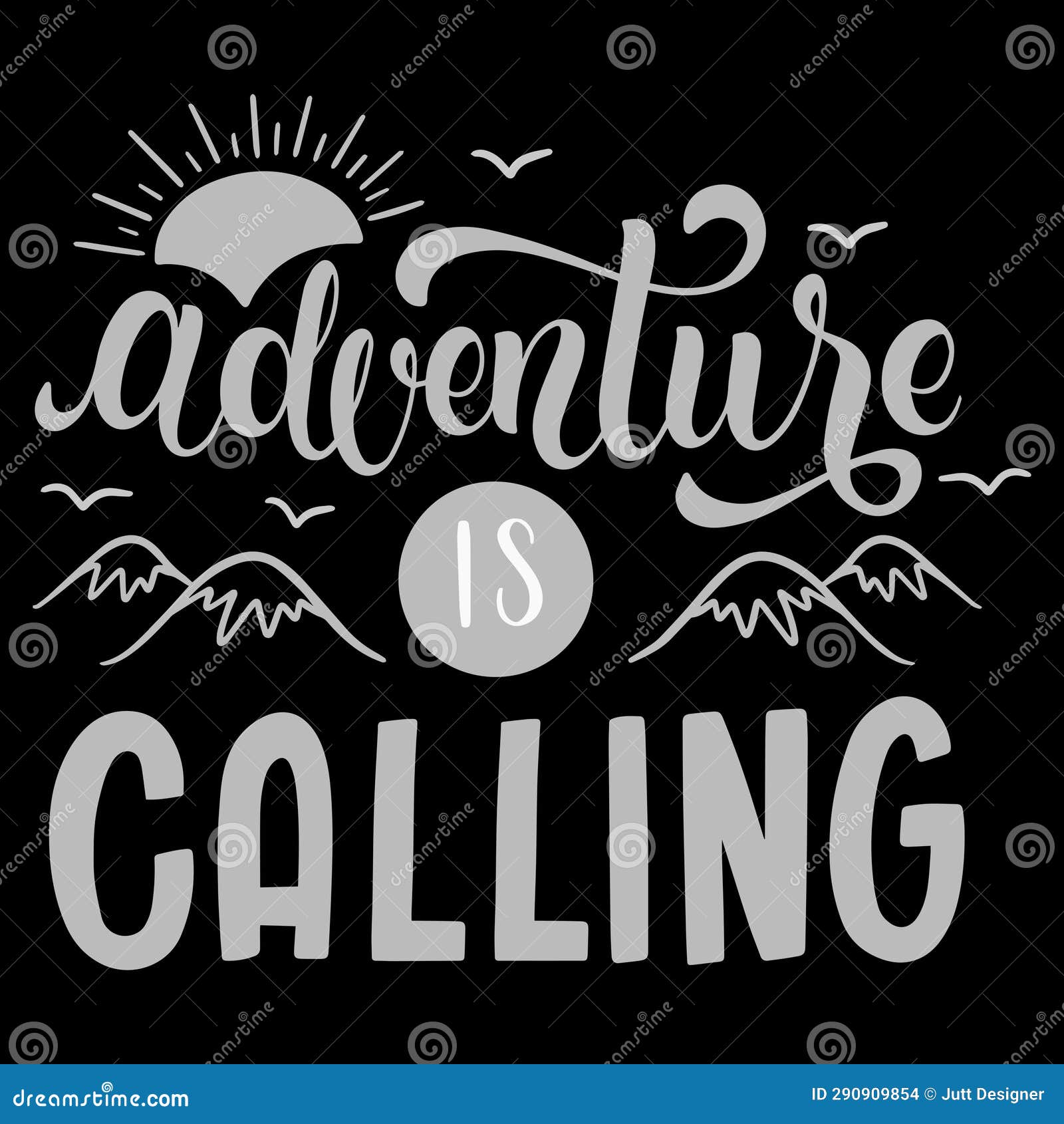Adventure is calling stock illustration. Illustration of inspiration ...