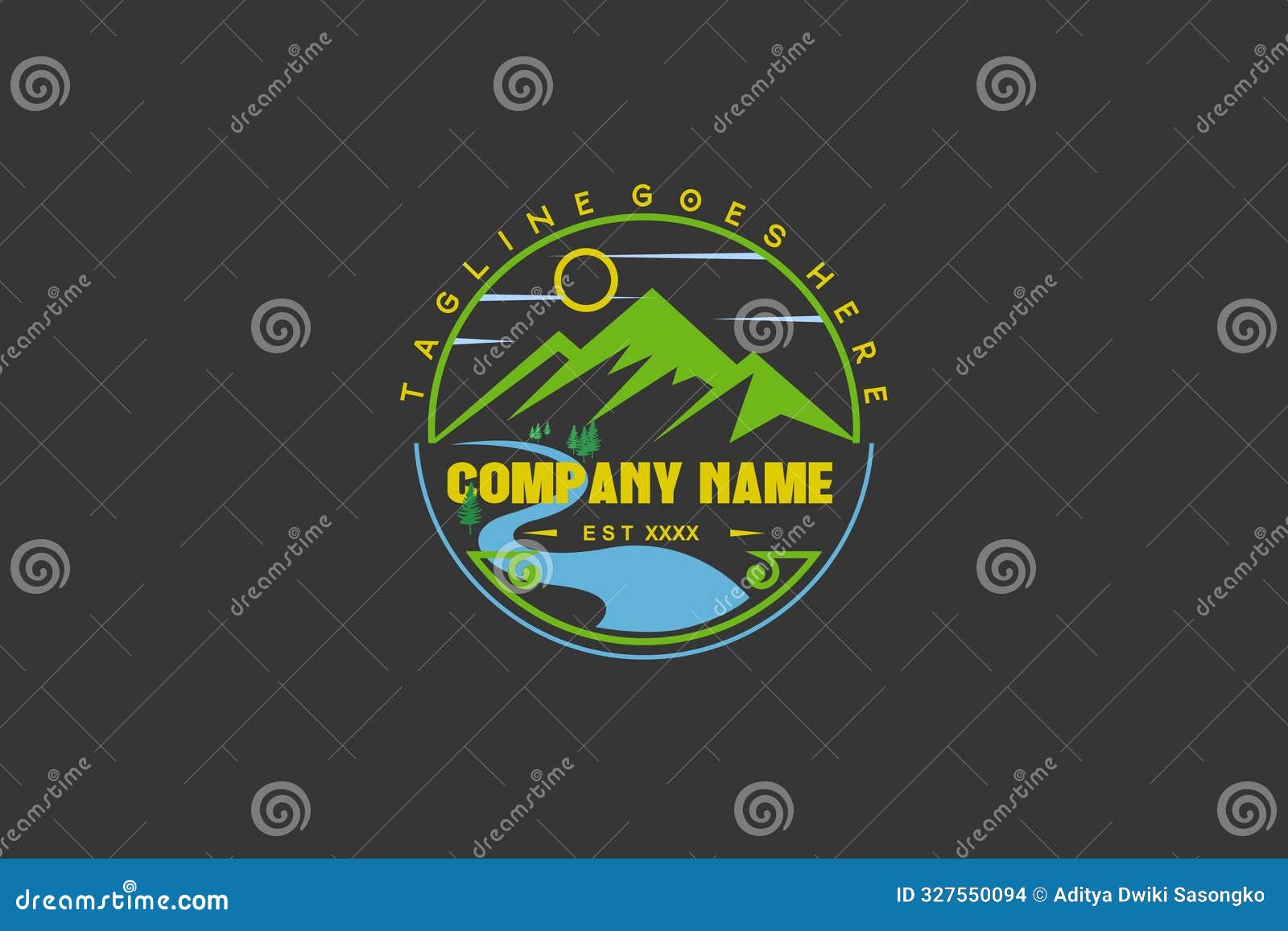 Adventure in circle logo stock vector. Illustration of logo - 327550094