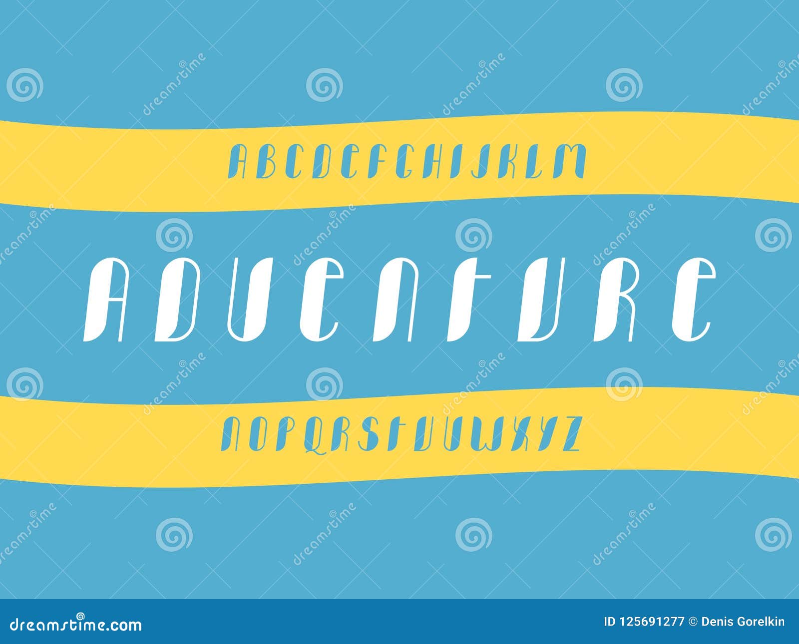 Adventure Cursive Font. Vector Alphabet Stock Vector - Illustration of ...