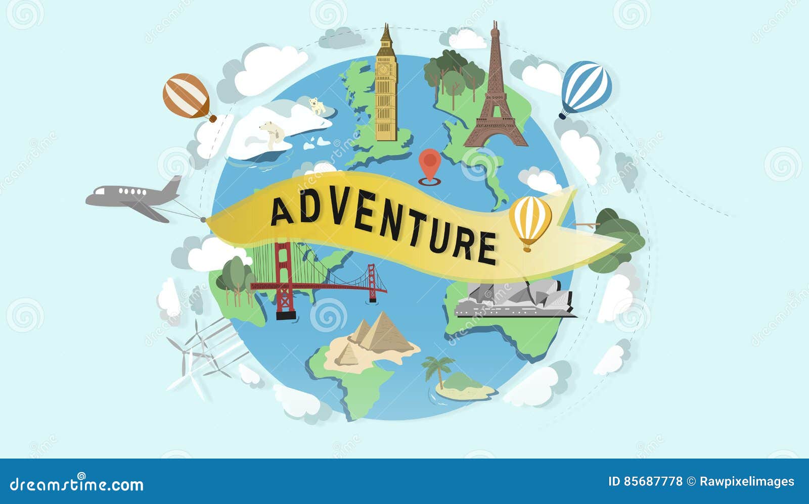 Adventure Destination Experience Explore Journey Concept Editorial ...