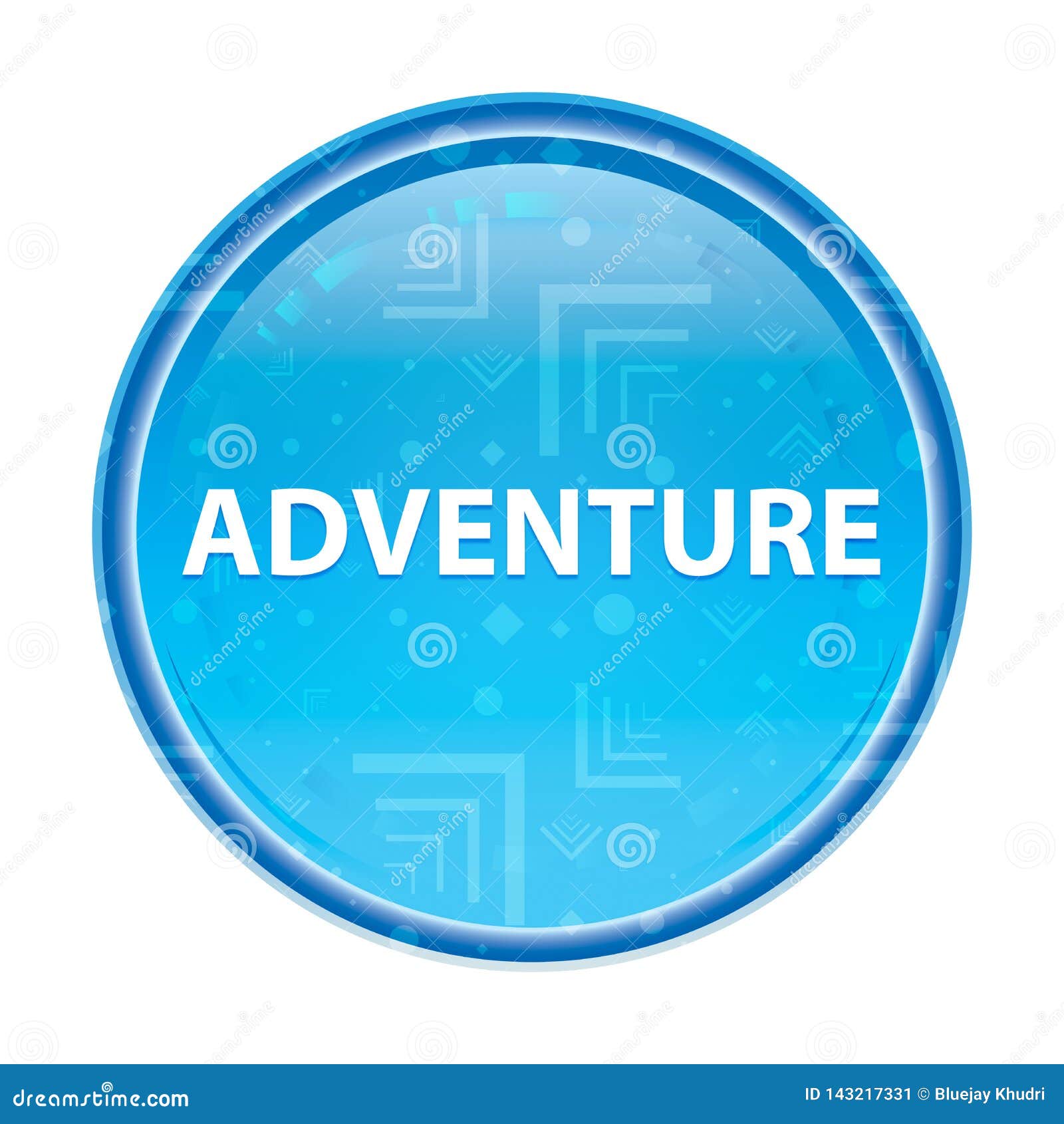 Adventure Floral Blue Round Button Stock Illustration - Illustration of ...
