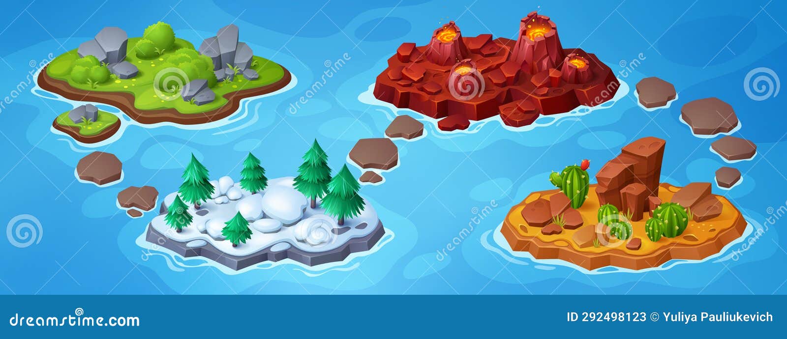 Adventure Game Ui Level Map With Island In Ocean Vector Illustration ... Adventure Game Ui Level Map With Island In Ocean Vector Illustration ...