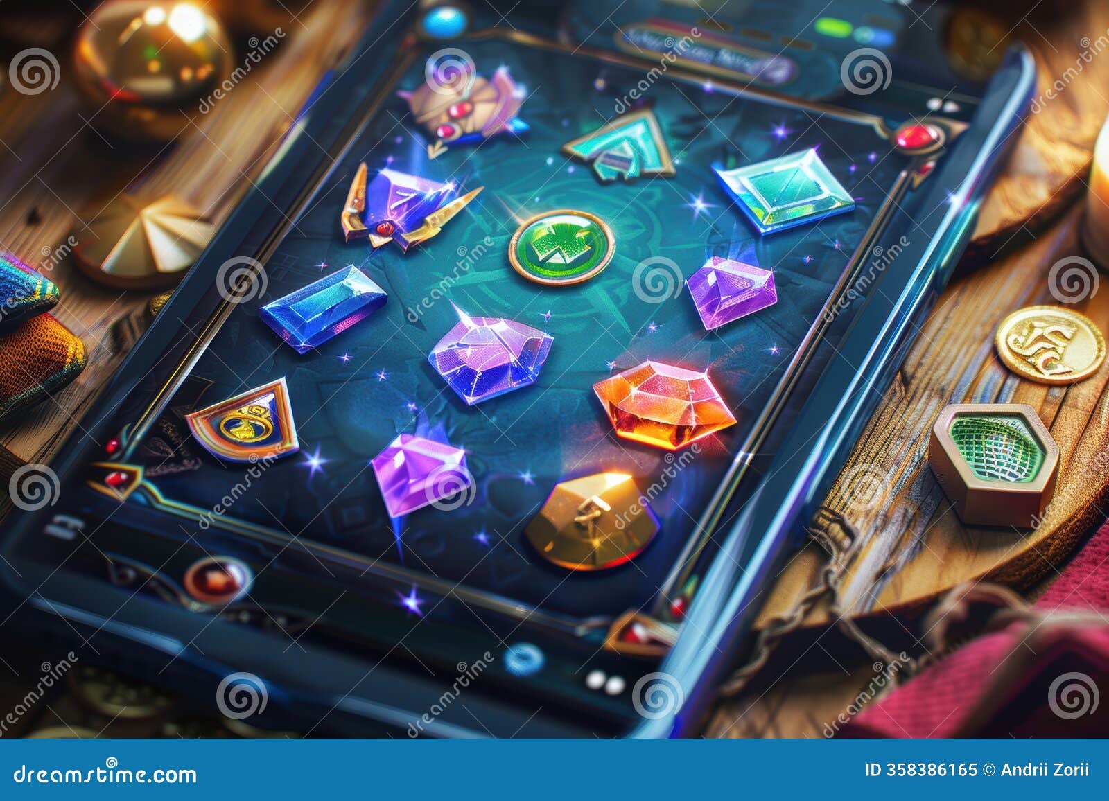 Adventure Gaming App Interface with Vibrant Fantasy Progress Bar ...