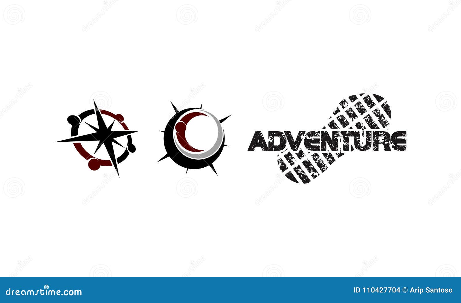 Adventure Guide Compass Template Set Stock Vector - Illustration of ...