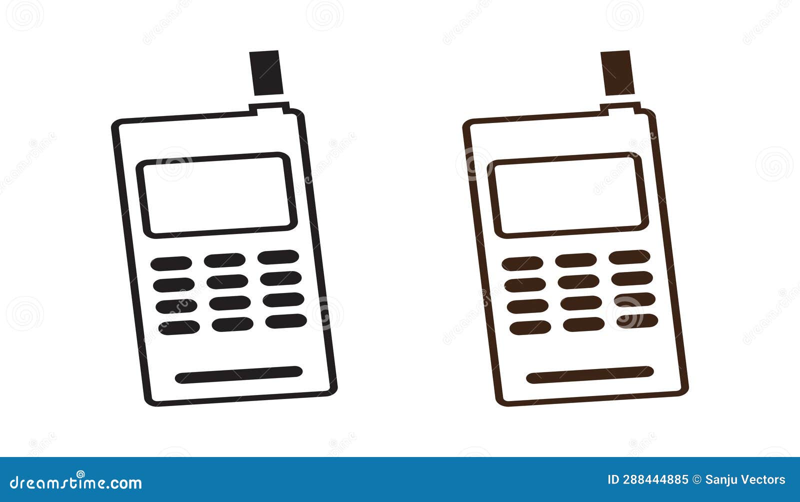 Mobile Phone Web Icon Illustrated with Brown and Black Colors Stock ...