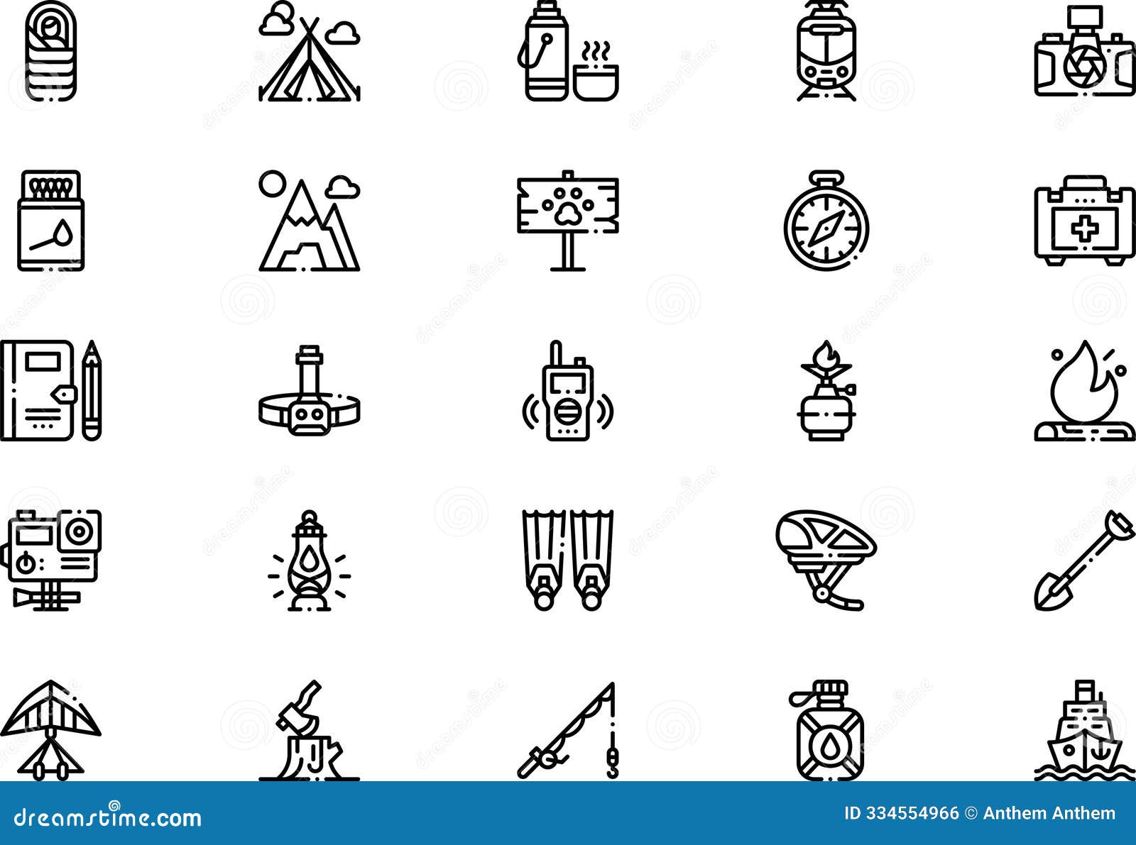 Adventure Icons Collection is a Vector Illustration with Editable ...