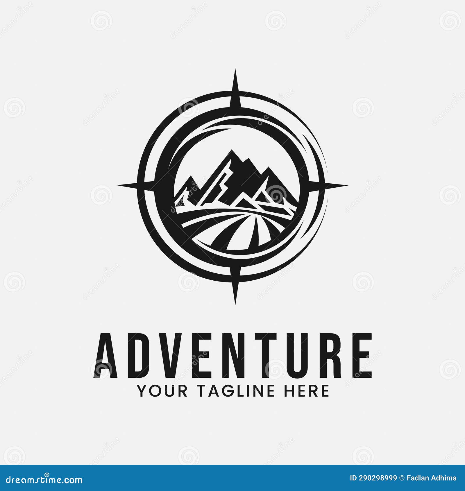 Adventure Logo Design Inspiration with Compass and Mountain ...
