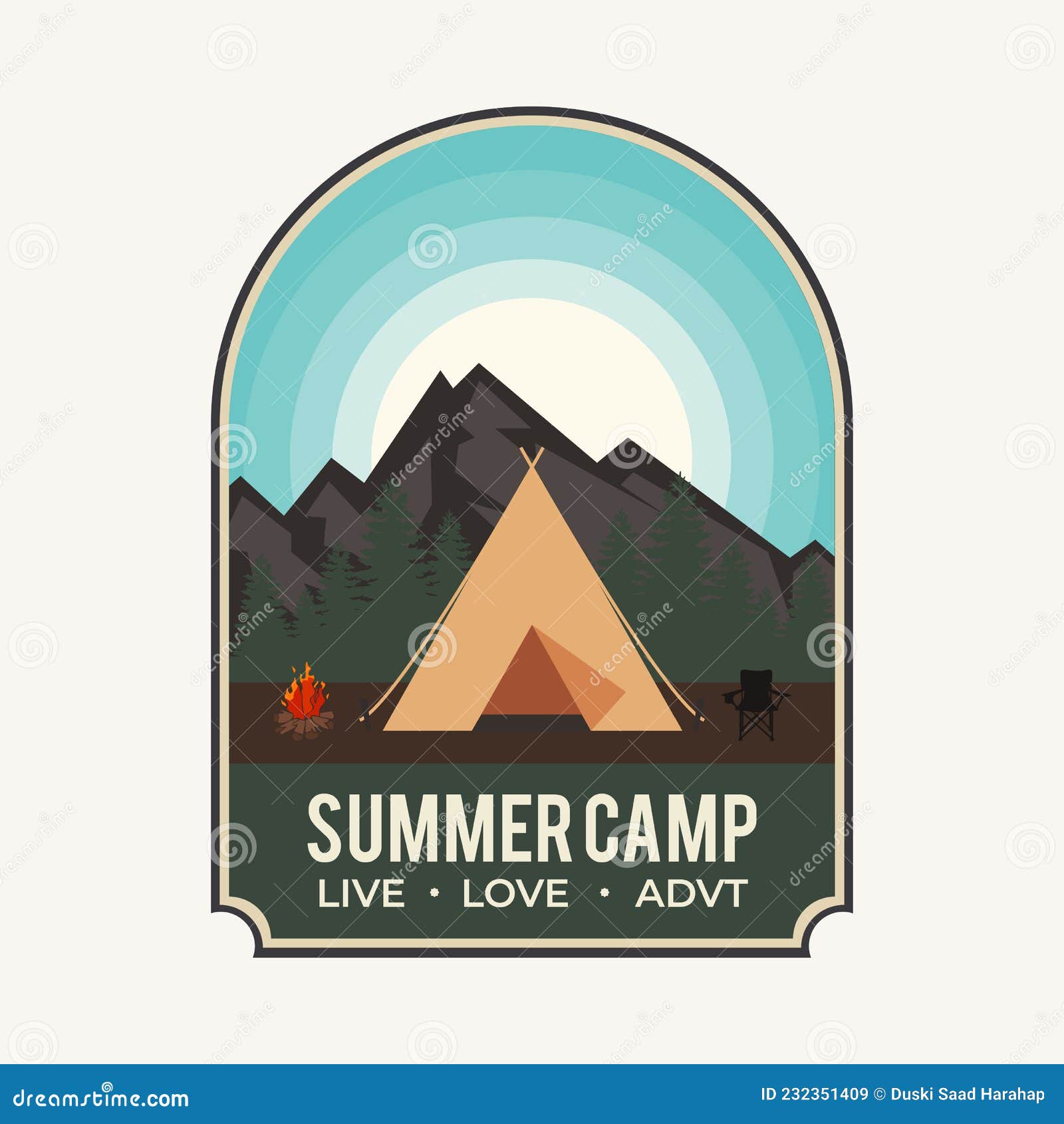 Adventure Logo Design Template. Camp Logo Background Design Stock ...